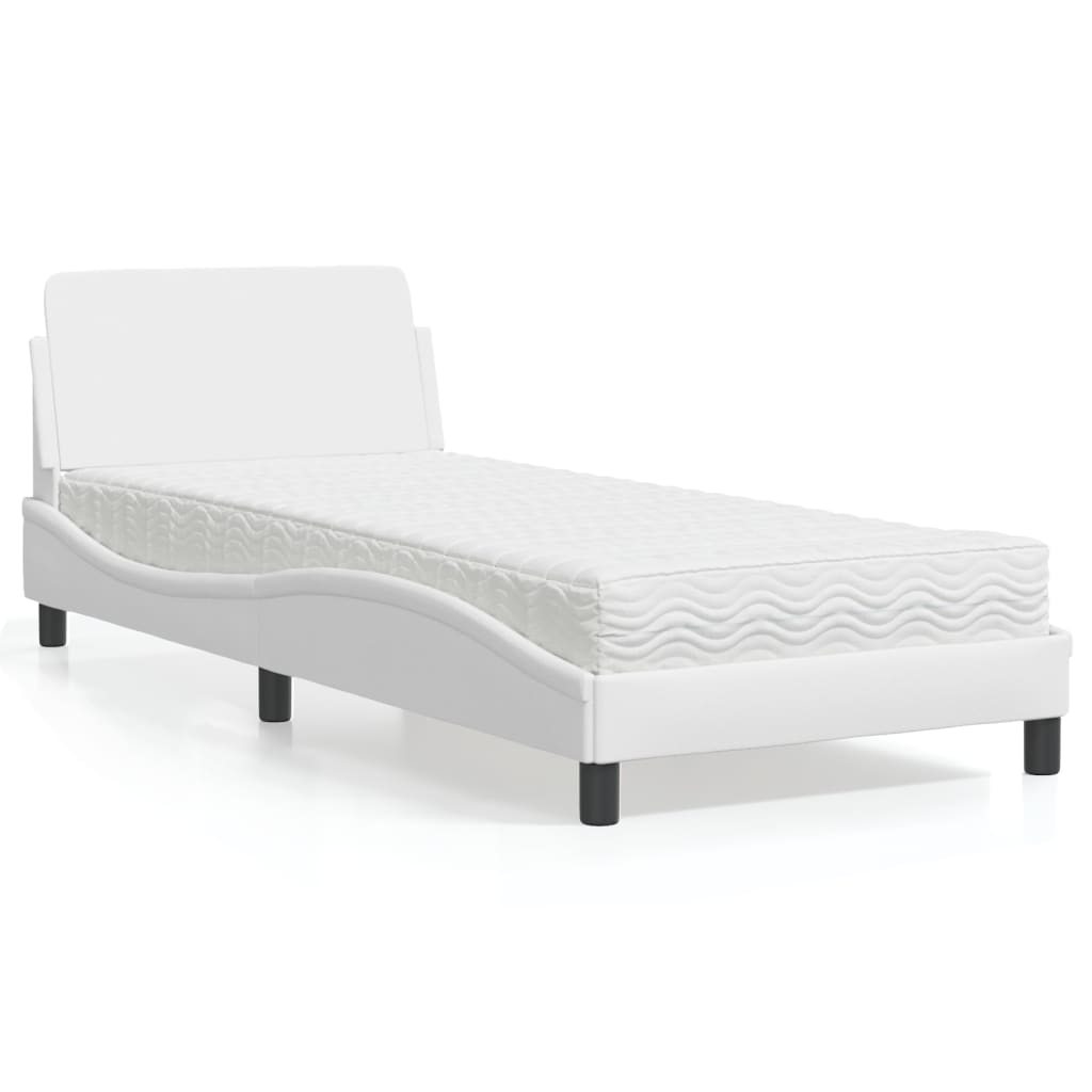 Letto con materasso bianco 80x200 cm in ecopelle | Leroy Merlin