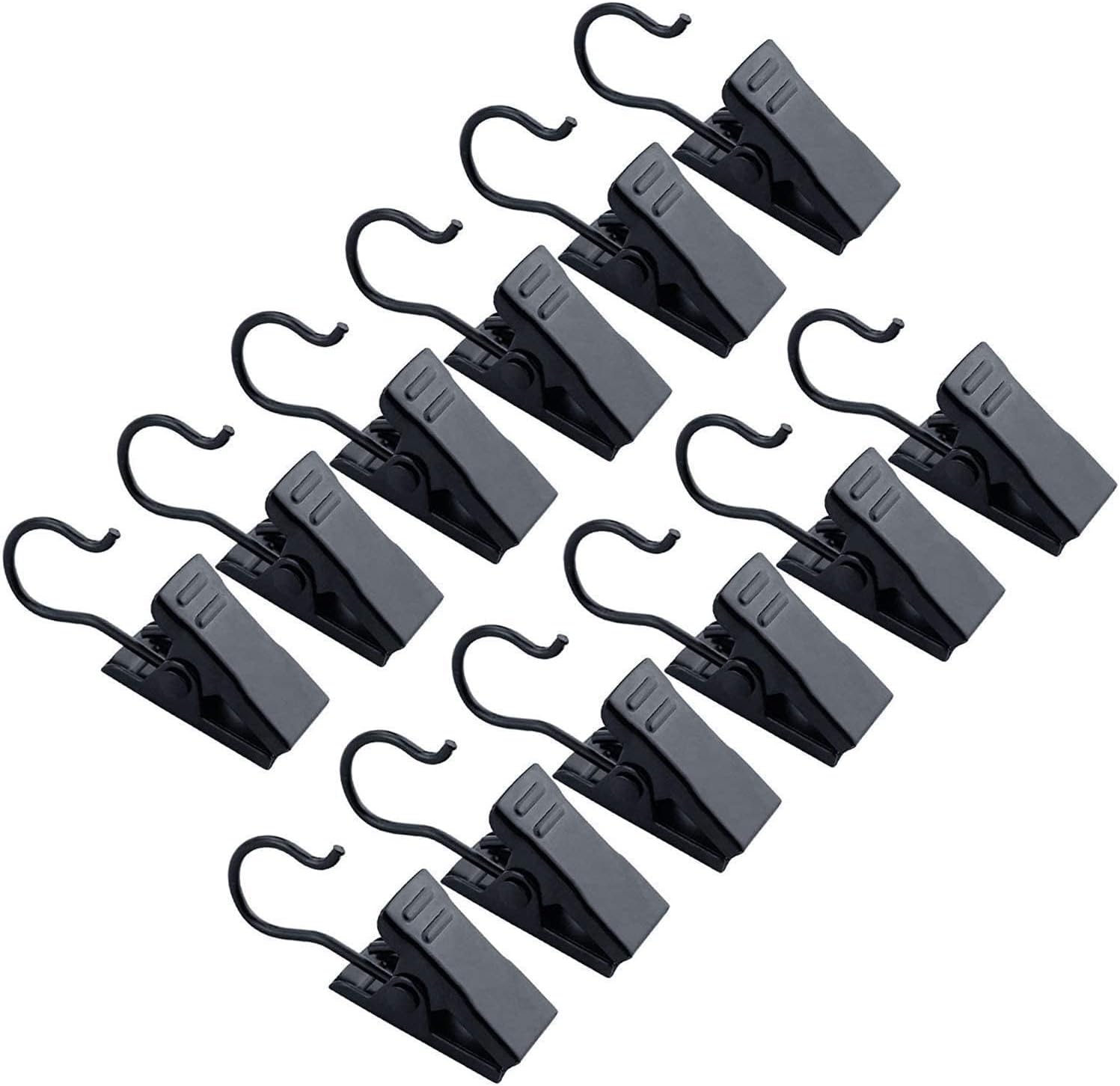 30 pinzas para cortinas con gancho metálico negro, perfectas para ...