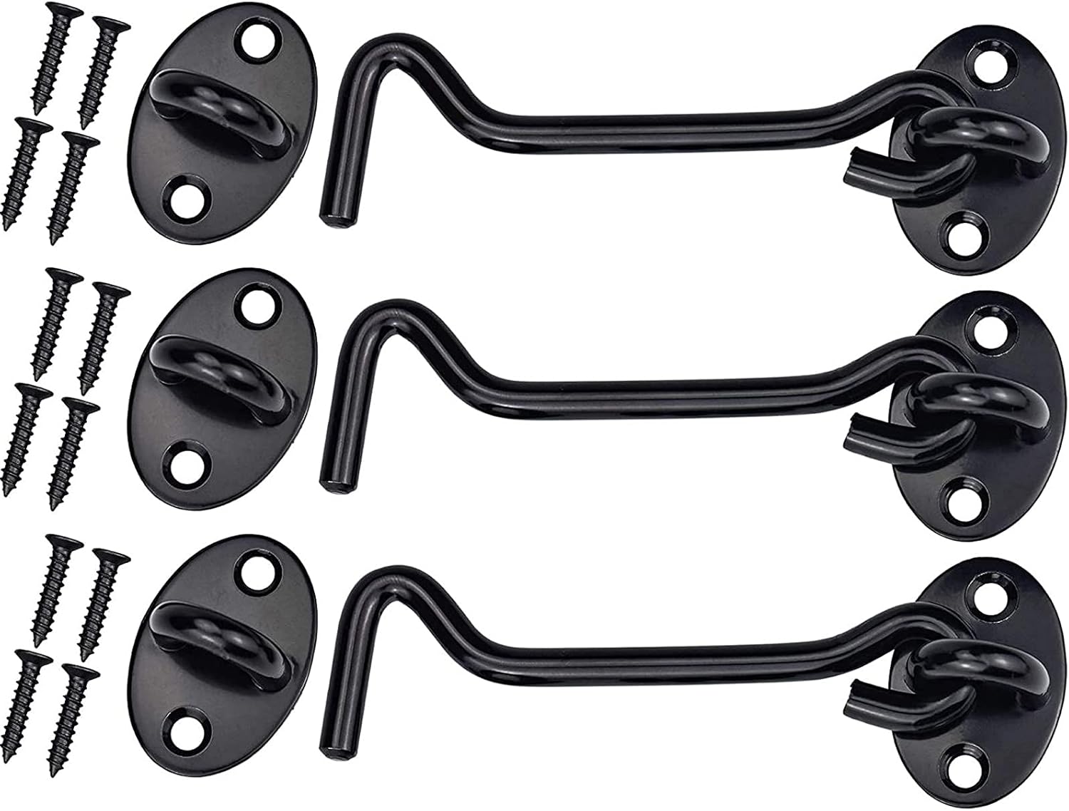 3 PCS Vintage Acier Inoxydable Storm Hook Cabin Hook Noir Crochet De ...