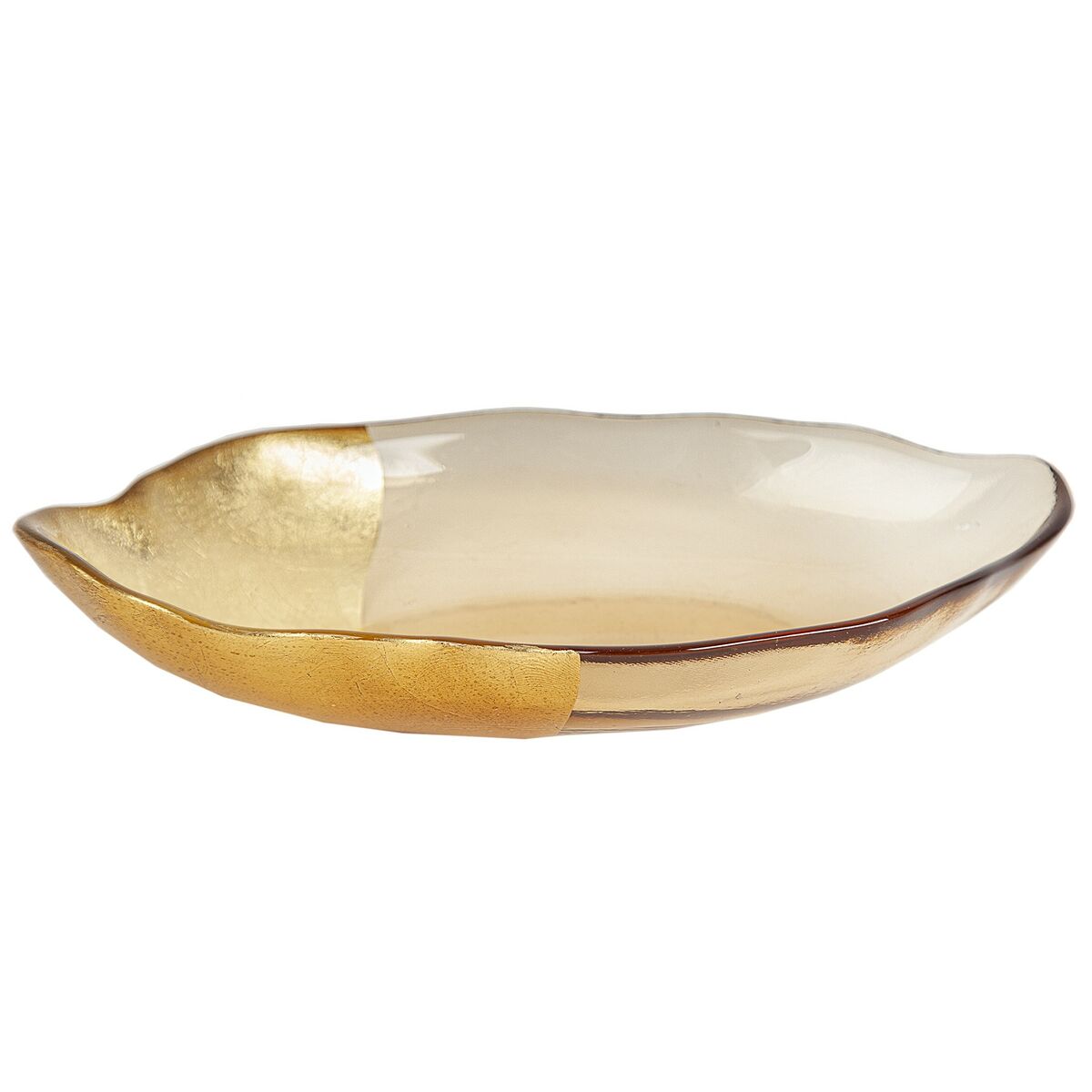 Centre de Table Romimex Ambre Doré verre 34 x 7 x 19 cm | Leroy Merlin