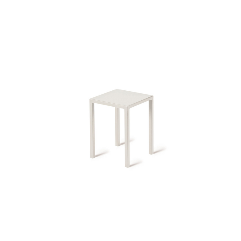 Table basse tabouret métal 32x32 cm 45h Blanc perle | Leroy Merlin