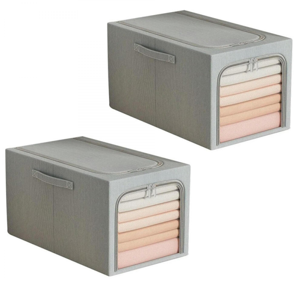 Caja de almacenamiento de tela apilable con ventana transparente ...
