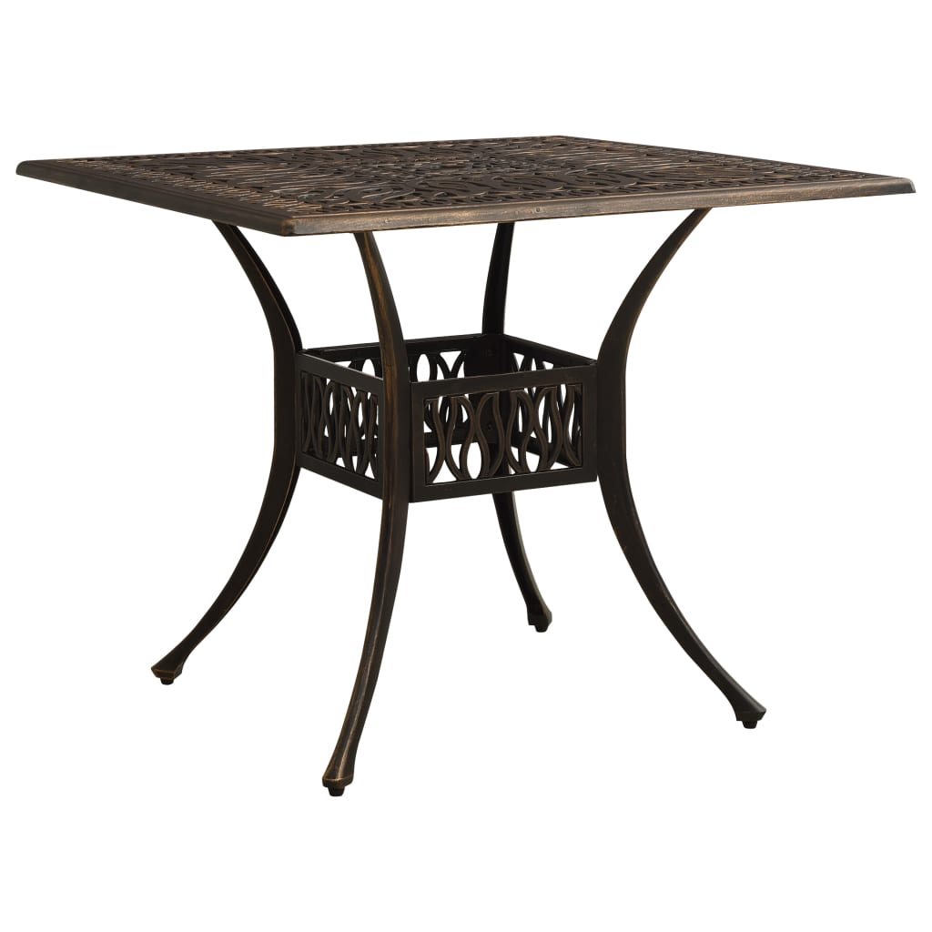 Mesa de jardín aluminio fundido color bronce 90x90x73 cm | Leroy Merlin