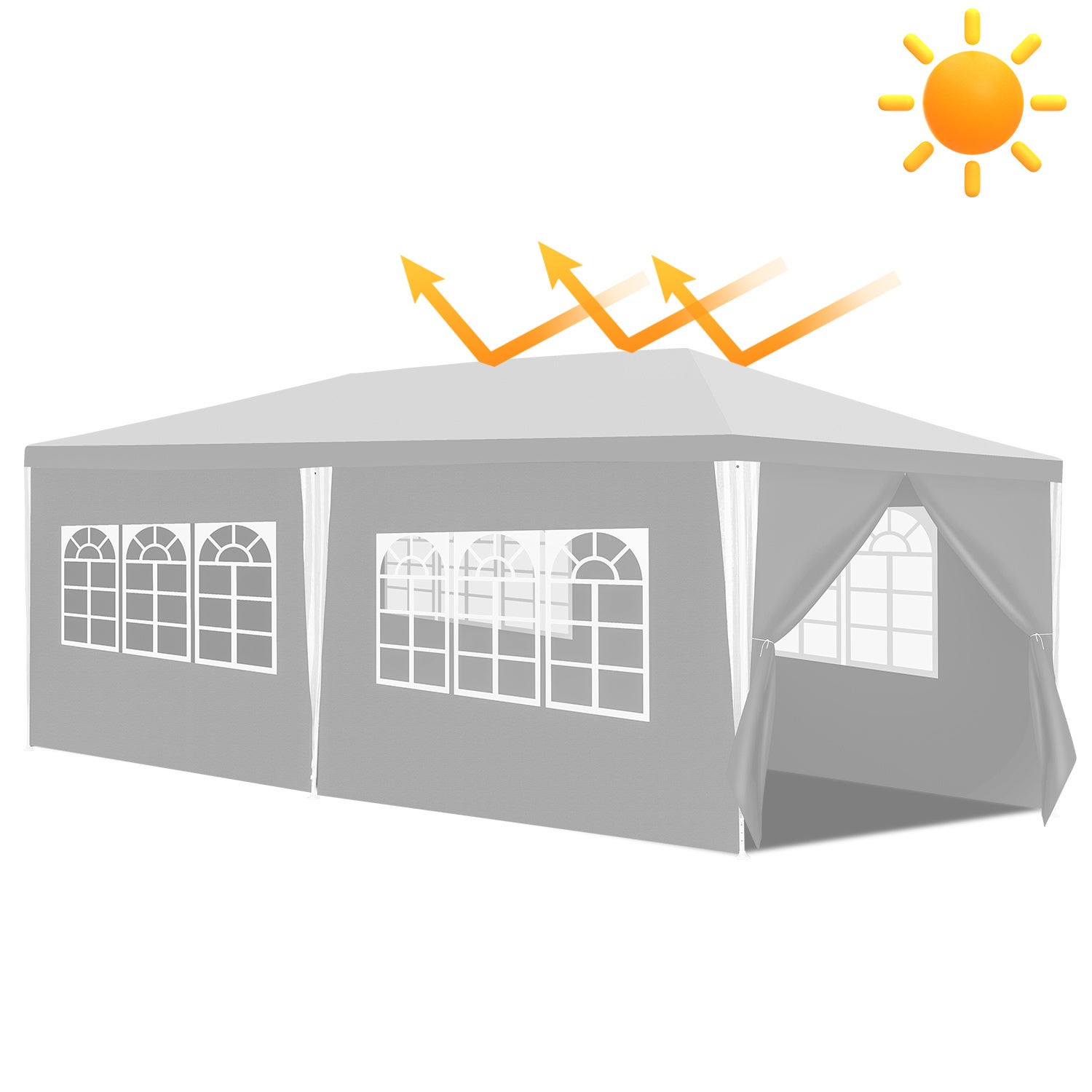 Carpa tipo pabellón 3x6 m Blanco con protección contra el sol, uso para ...