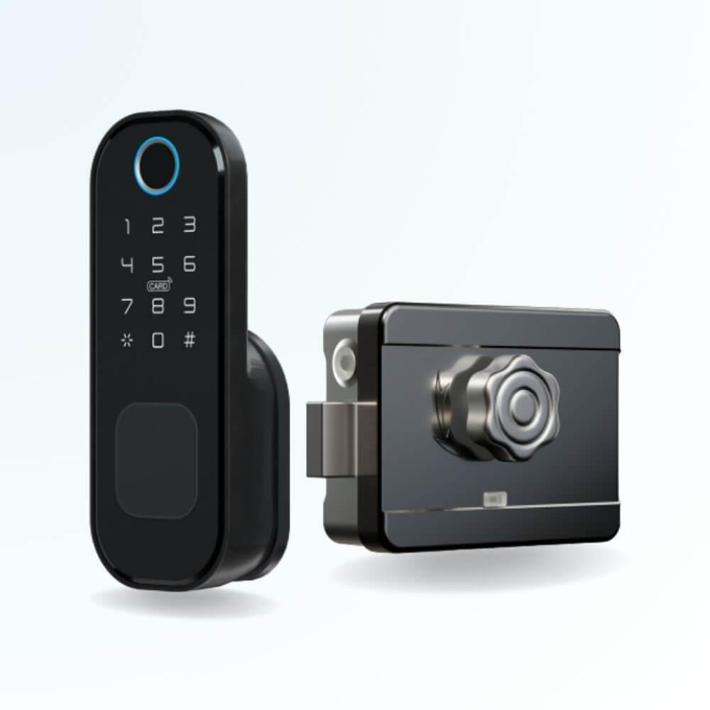 Verrou connecté biométrique locky-3 à empreinte digitale, code, badge et bluetooth | Leroy Merlin