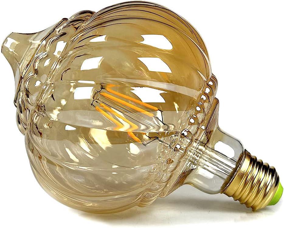 Bombillas LED Vintage 4W Blanco Cálido 2700Kelvin Globo Grande Cristal ...