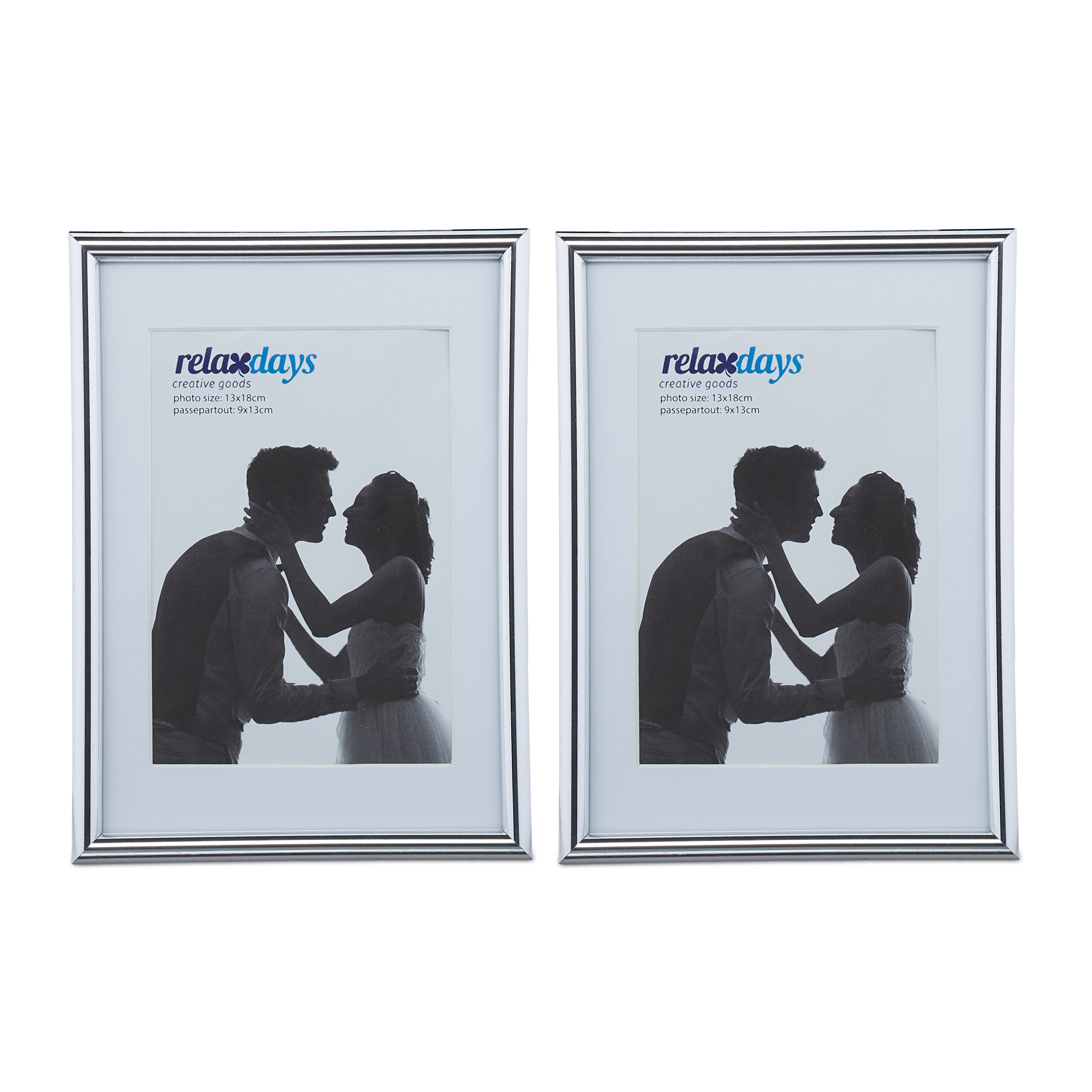 Relaxdays Cadres photo, lot de 2, 13x18 cm, passe-partout 9x13 cm ...