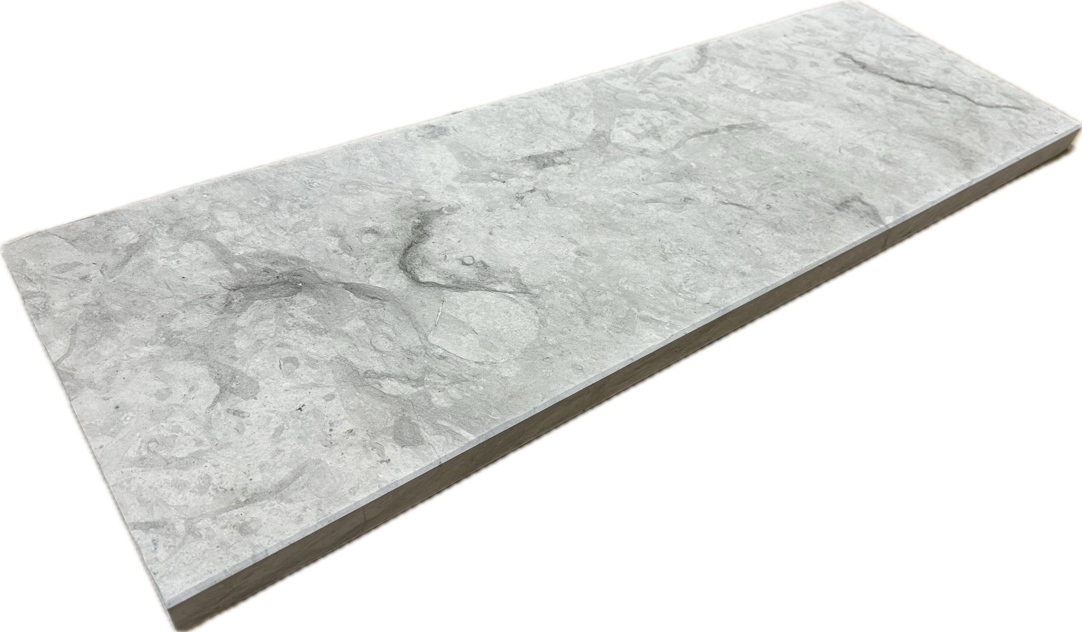 Marbre Thala Flammé - Gris - Margelle 33x100/3cm Bord droit - Vendu à l ...