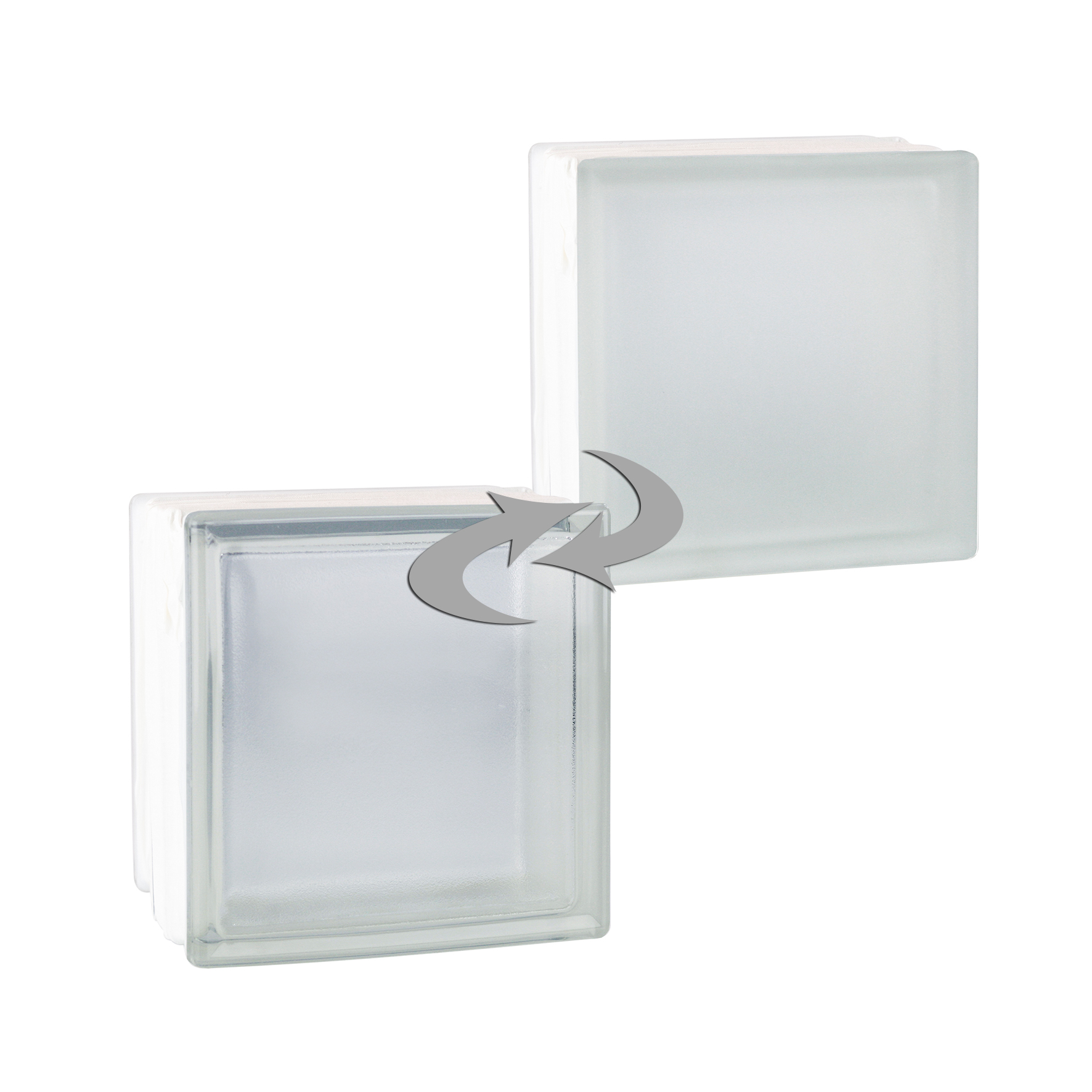Fuchs Design THERMO BLOCK plus briques de verre riva blanc 1 face satinée (verre dépoli ...