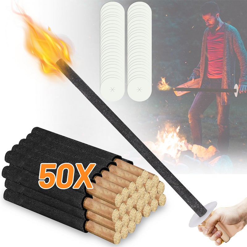 50x Torche jardin 72cm Torches Cœur de flammes Torche de jardin Anti ...
