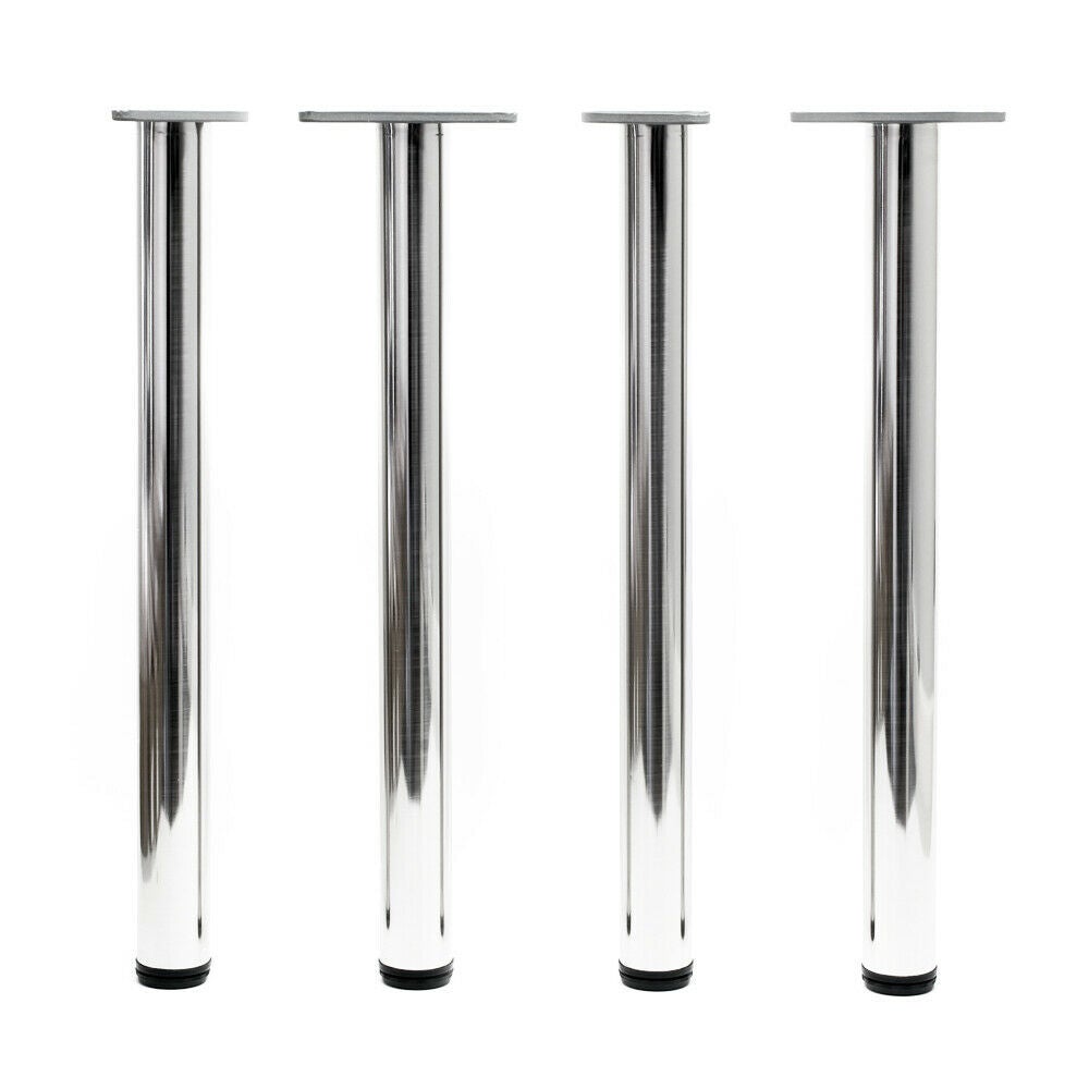 Pied de table lot 4 acier inoxydable nickel réglable diamètre 60 mm 71 ...
