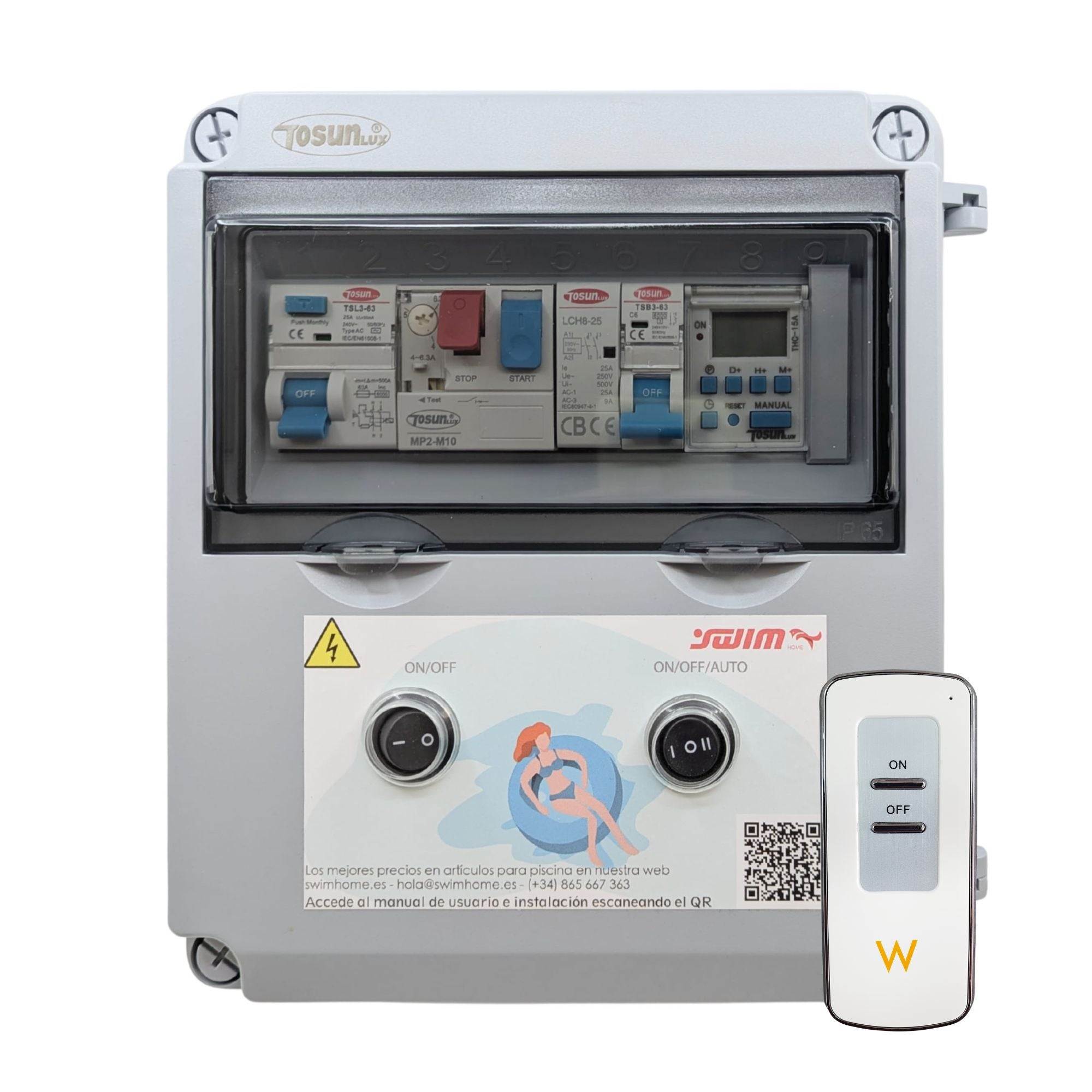 Tosun Cuadro Eléctrico Equipado para Piscina 0.5 CV con Transformador ...