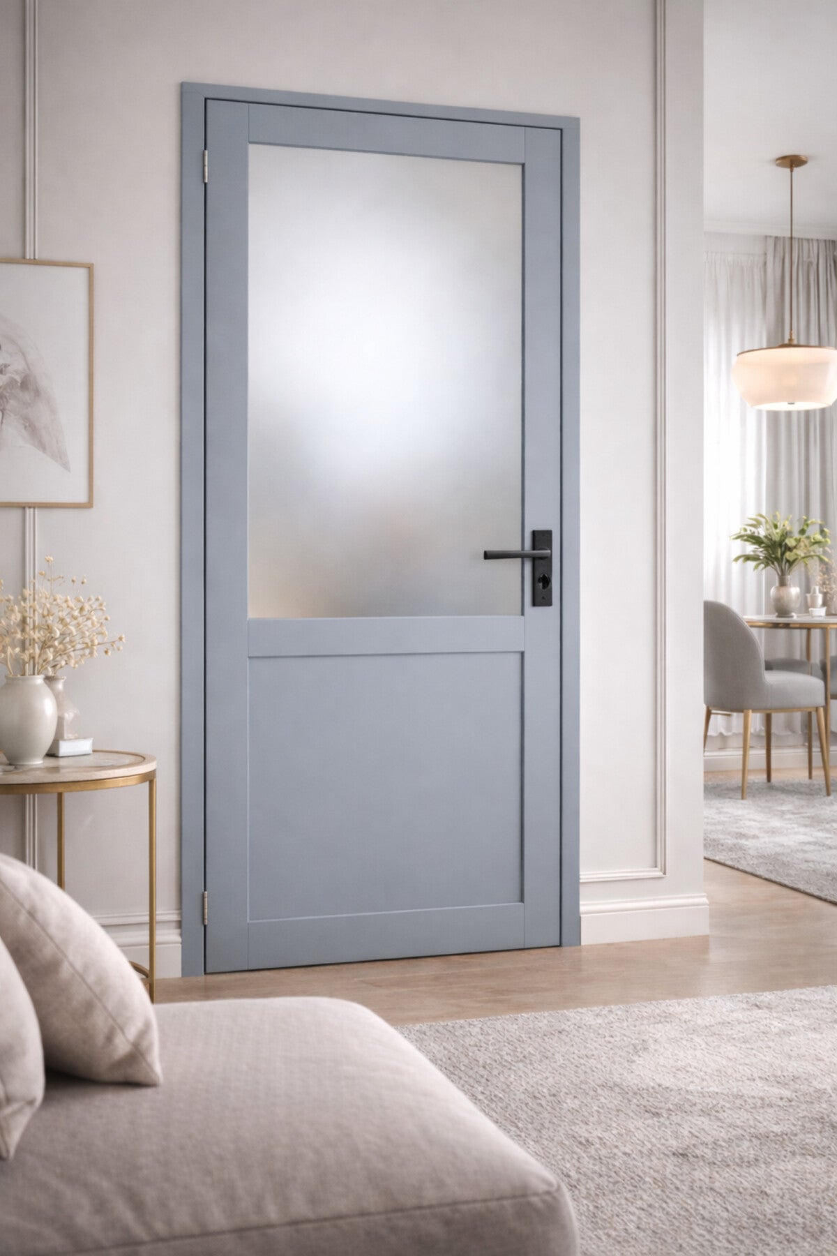 Bloc Puerta Athena Gris Claro Vitrificada H204 x L83 cm, Costado Tabla ...