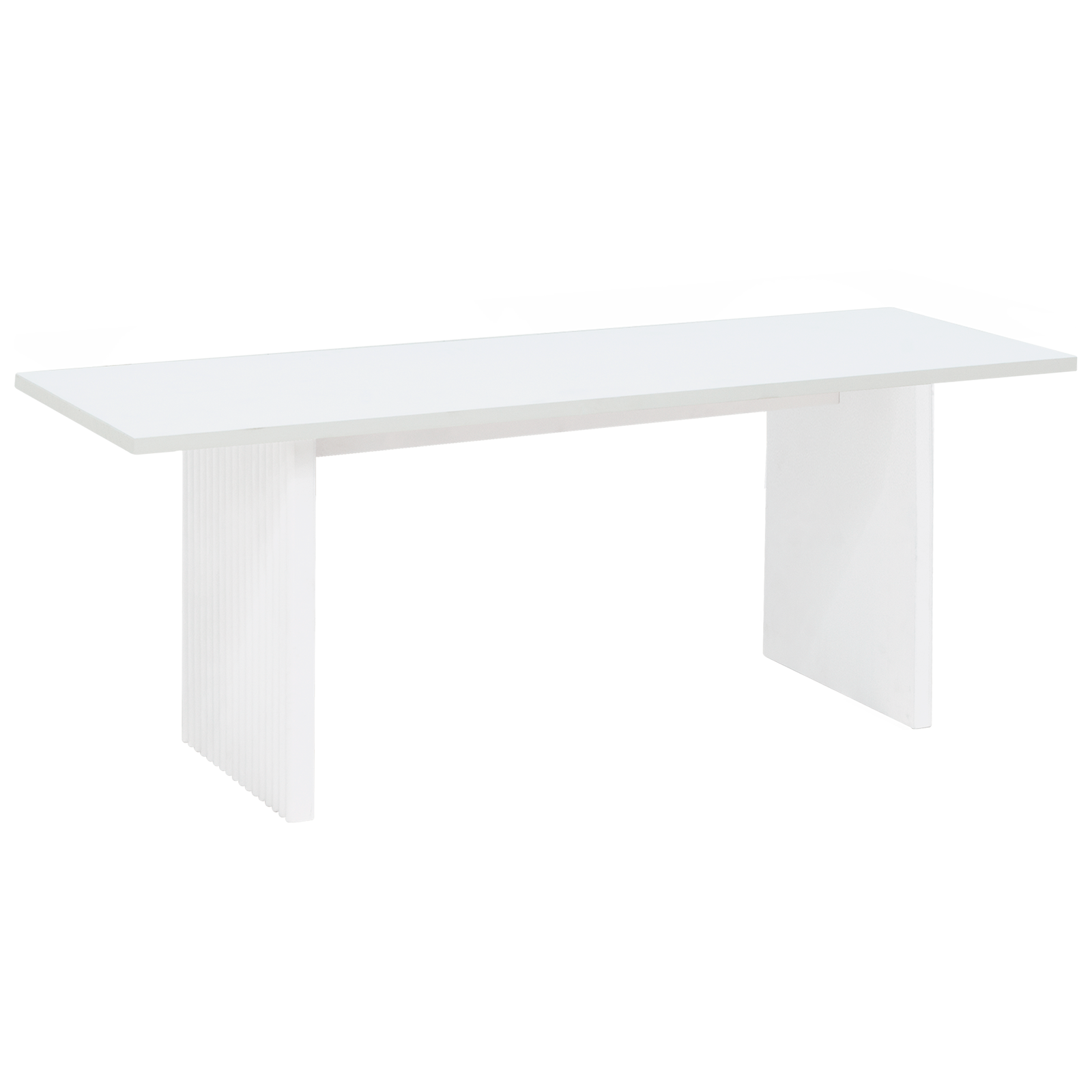 Mesa de centro rectangular de madera de pino con patas ranuradas ...