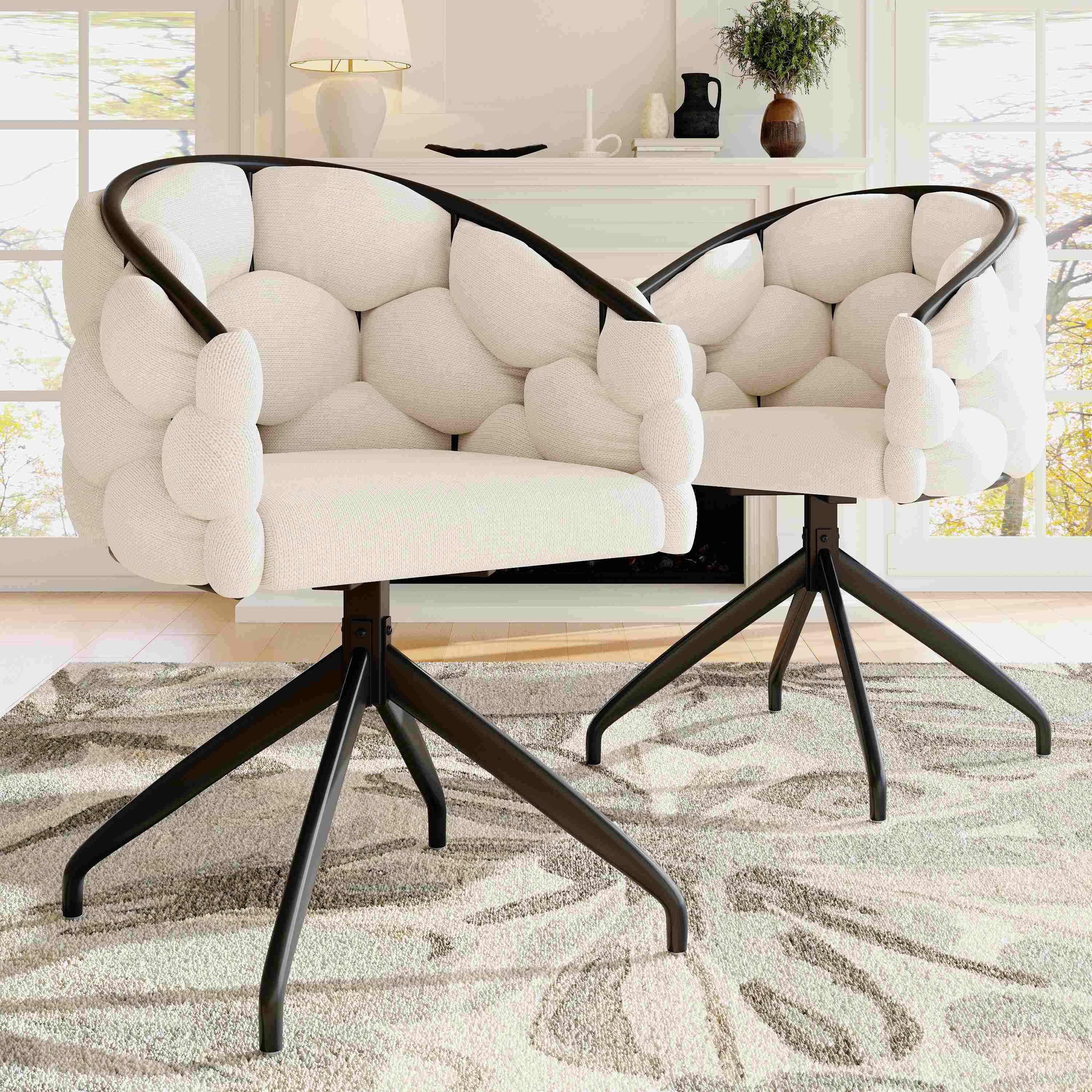 Chaises de salle à manger 2 pièces - Chaise pivotante 360°, style ...