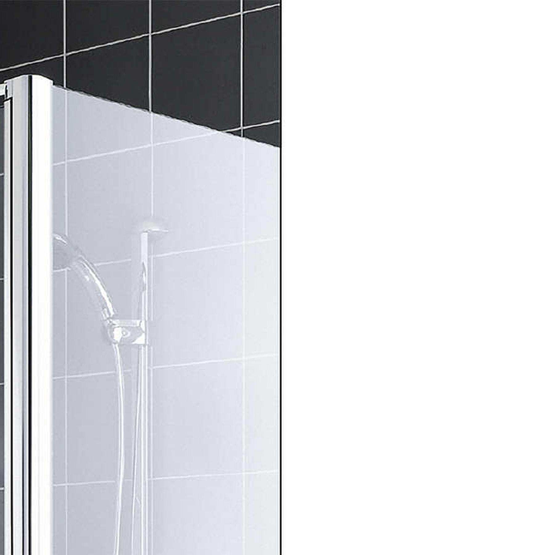 Paroi de douche fixe largeur 90cm hauteur 200 cm profilé argent poli ...