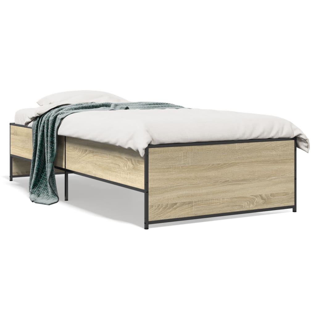 Lit simple | Lit adulte | Cadre de lit chêne sonoma 90x190 cm bois d ...