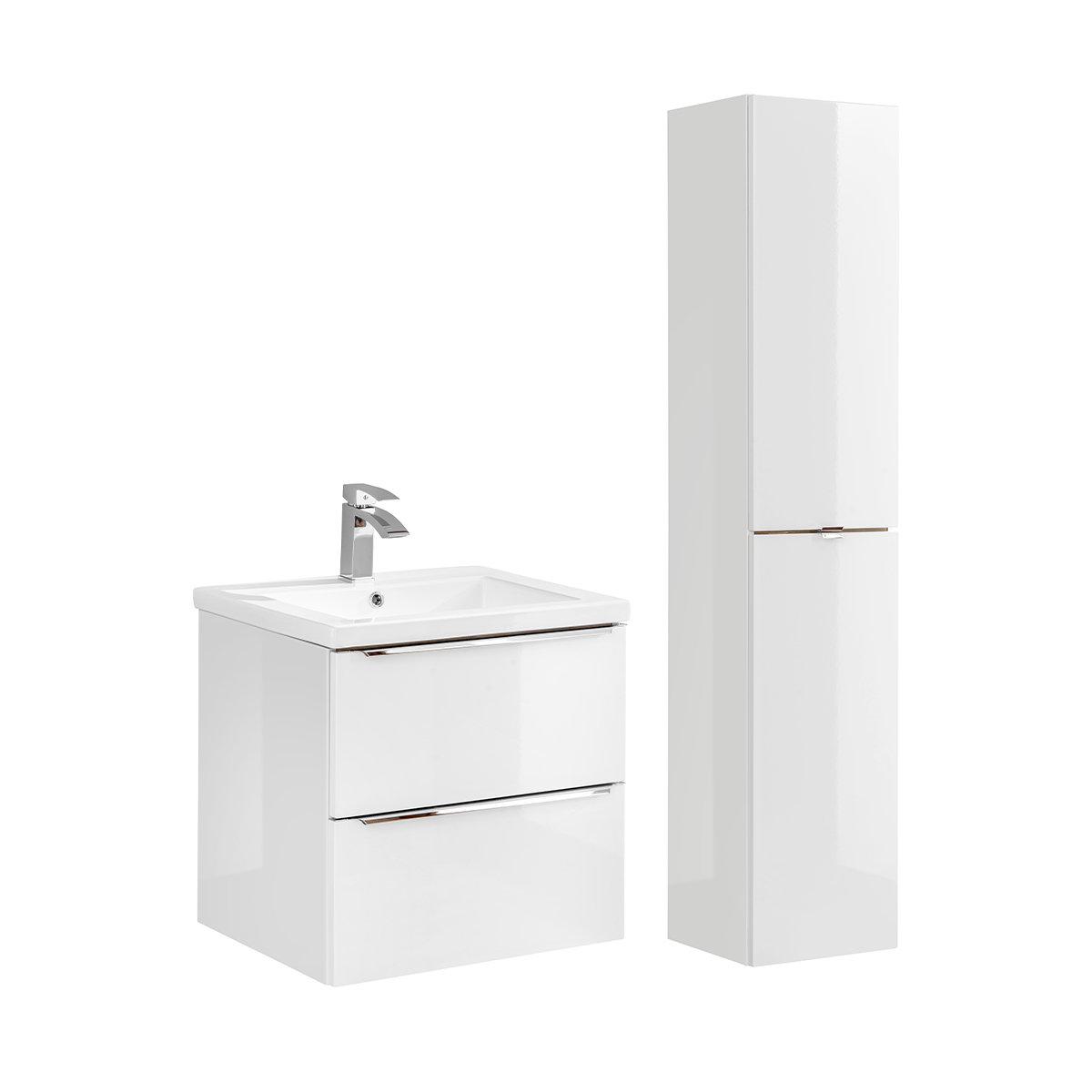 Conjunto de mueble lavabo individual encastrable de 60cm y columna ...