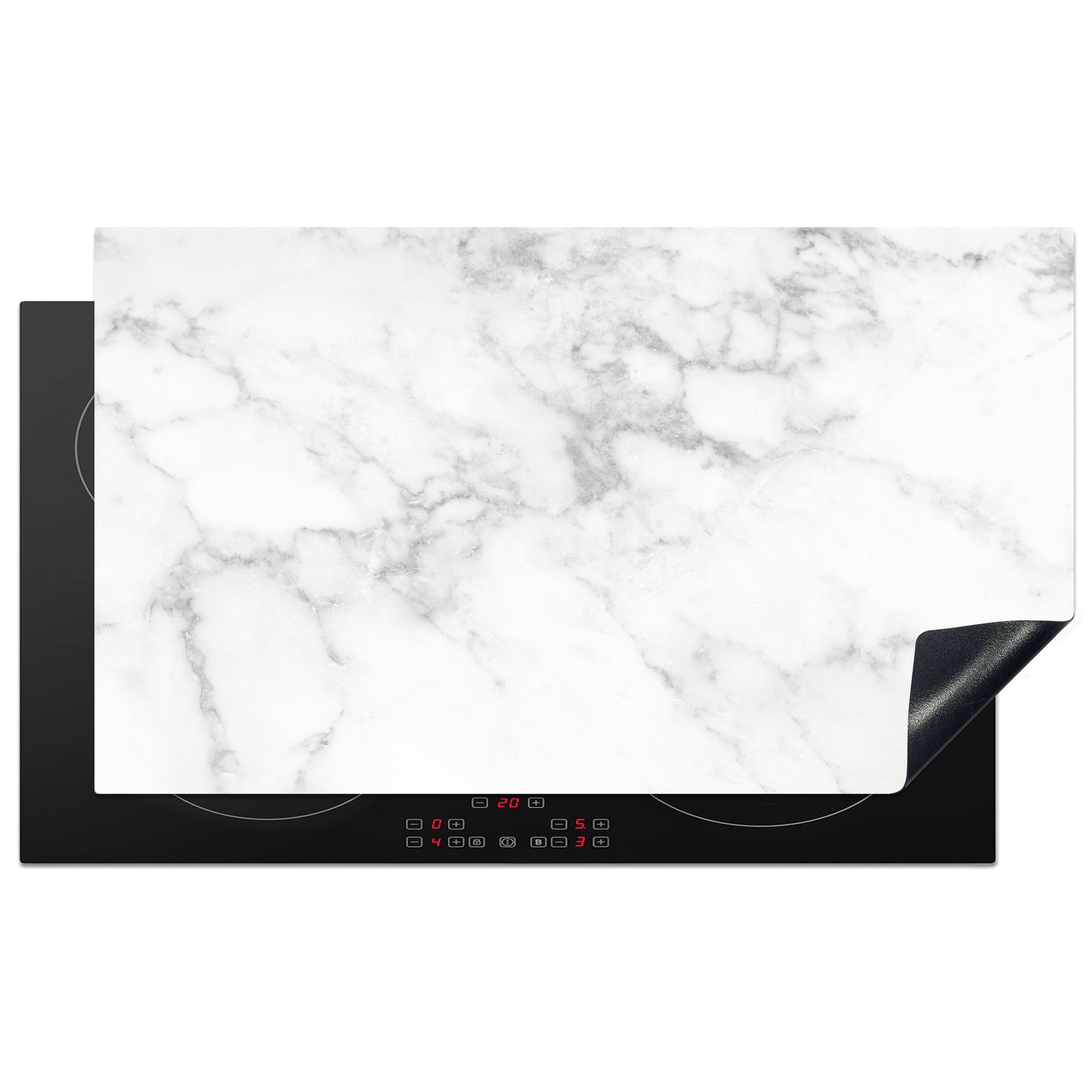 PROTÈGE-PLAQUE, PLAQUE DE CUISSON, CÉRAMIQUE Marbre - Gris - Blanc ...