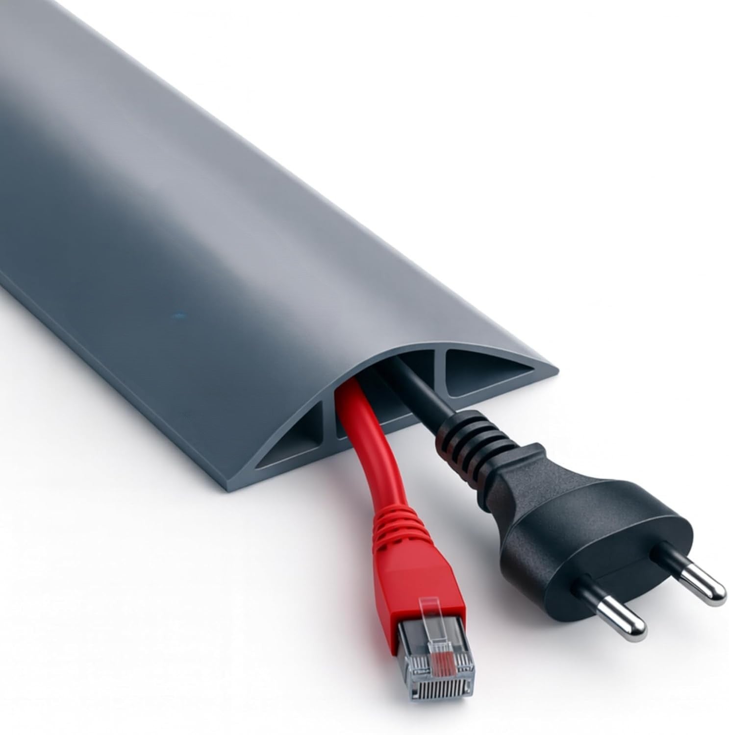 Goulotte PVC 18 × 8 mm, Conduite de câbles, Gris, Longueur : 4,5 m ...