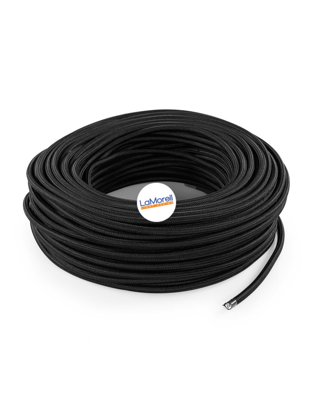 LaMorellLightDesign - Câble électrique rond recouvert de tissu noir ...