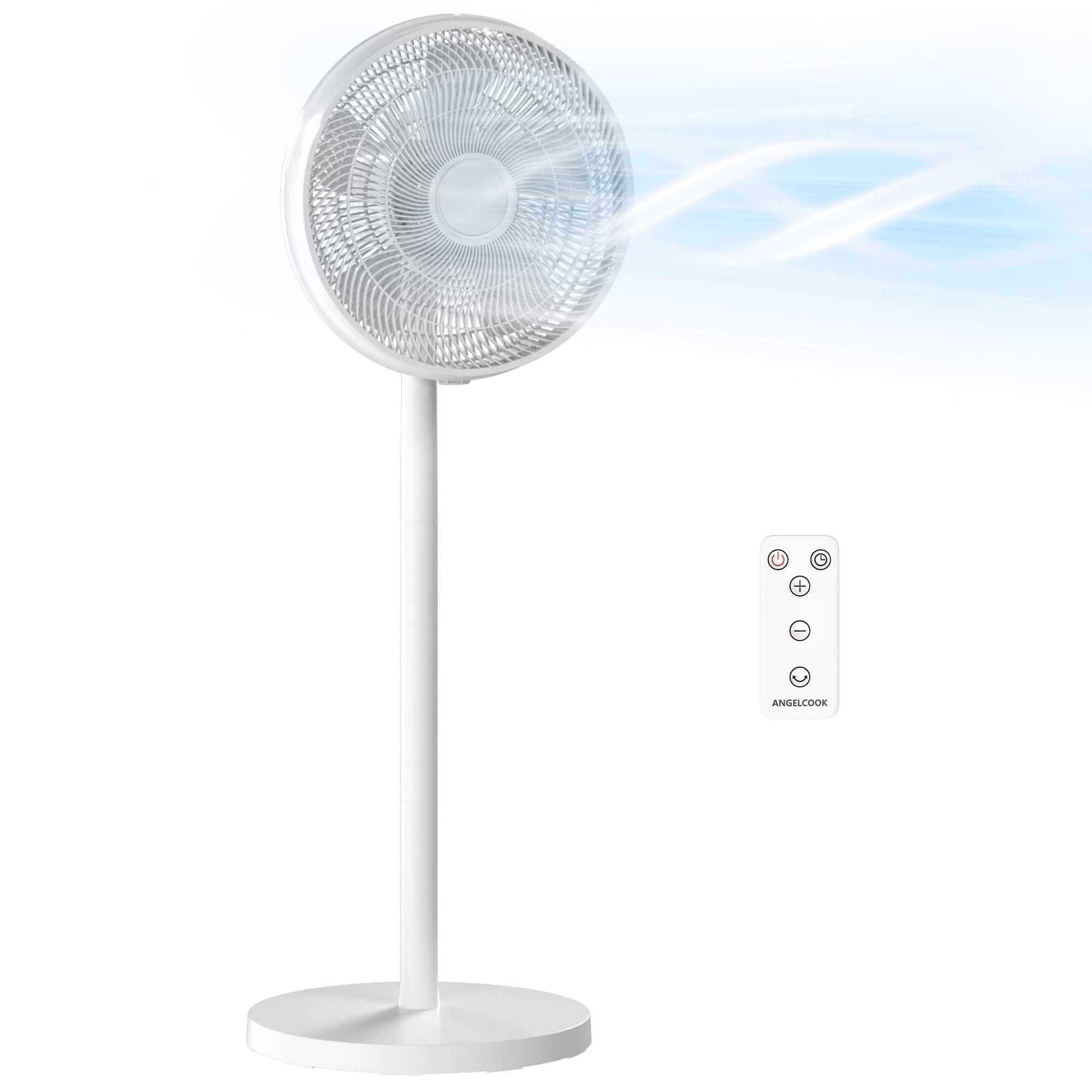 Ventilateur sur pied avec télécommande, hauteur réglable, 4 vitesses ...