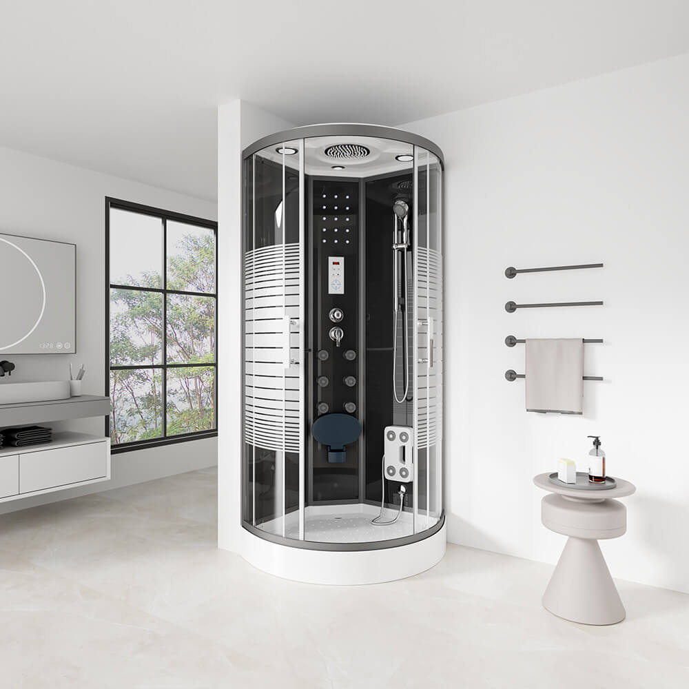 HOME DELUXE - Douche complète BLACK PEARL - Dimensions 100 x 100 cm ...