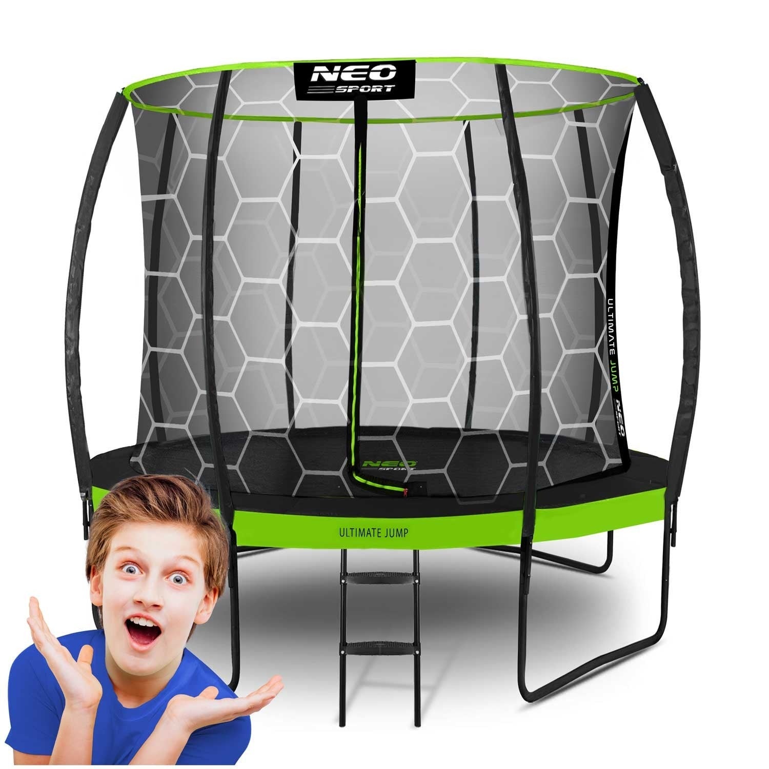Trampoline profilé pour le jardin 252cm avec filet de protection ...