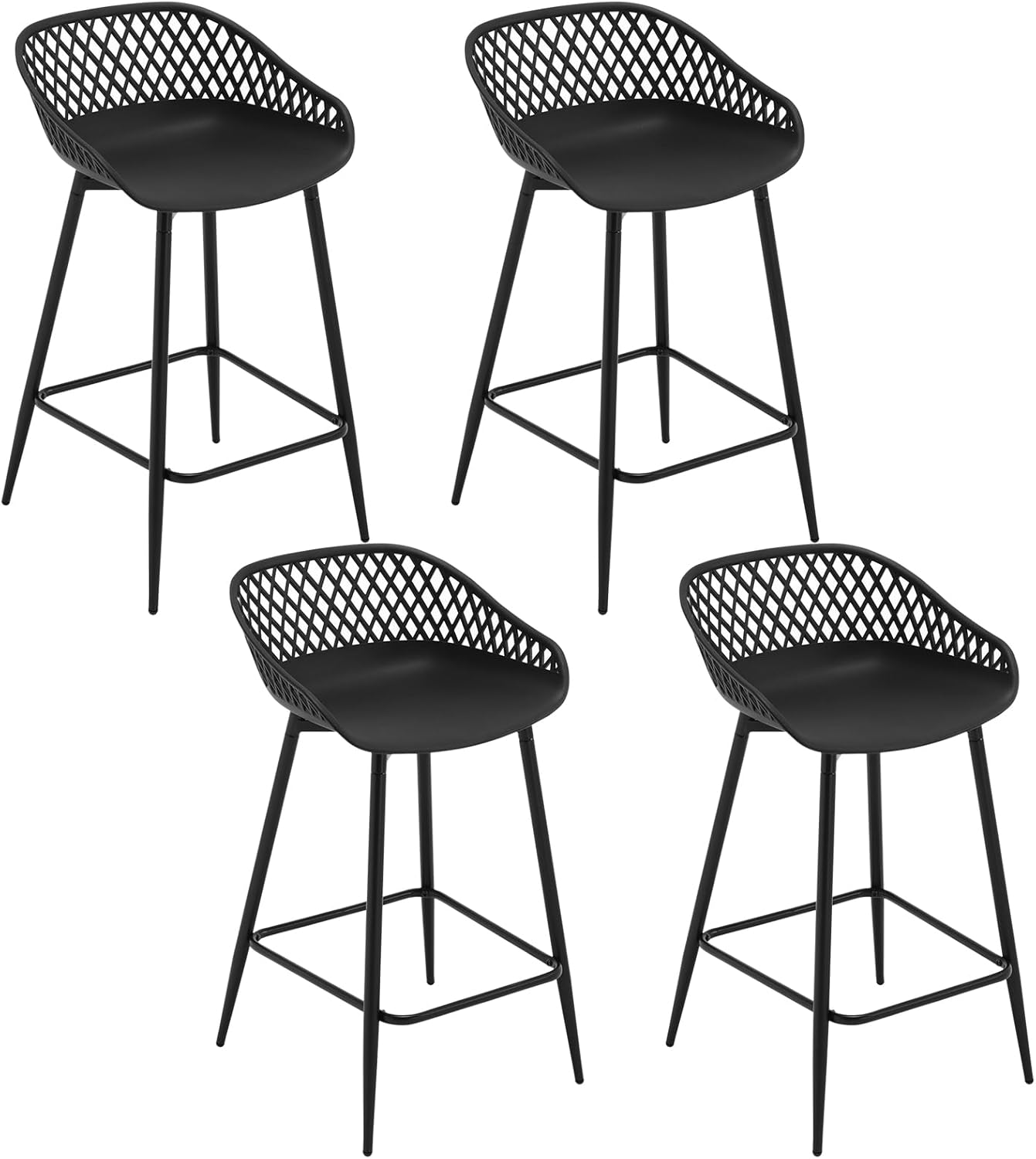 WOLTU Lot de 4 Tabourets de Bar avec Repose-Pieds et Dossier, Tabourets ...