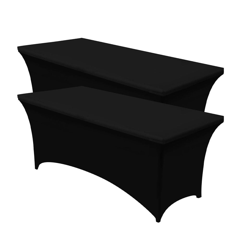 Paquete de 2 manteles rectangulares de poliéster (122 cm) con banda elástica, ideales para bodas ...