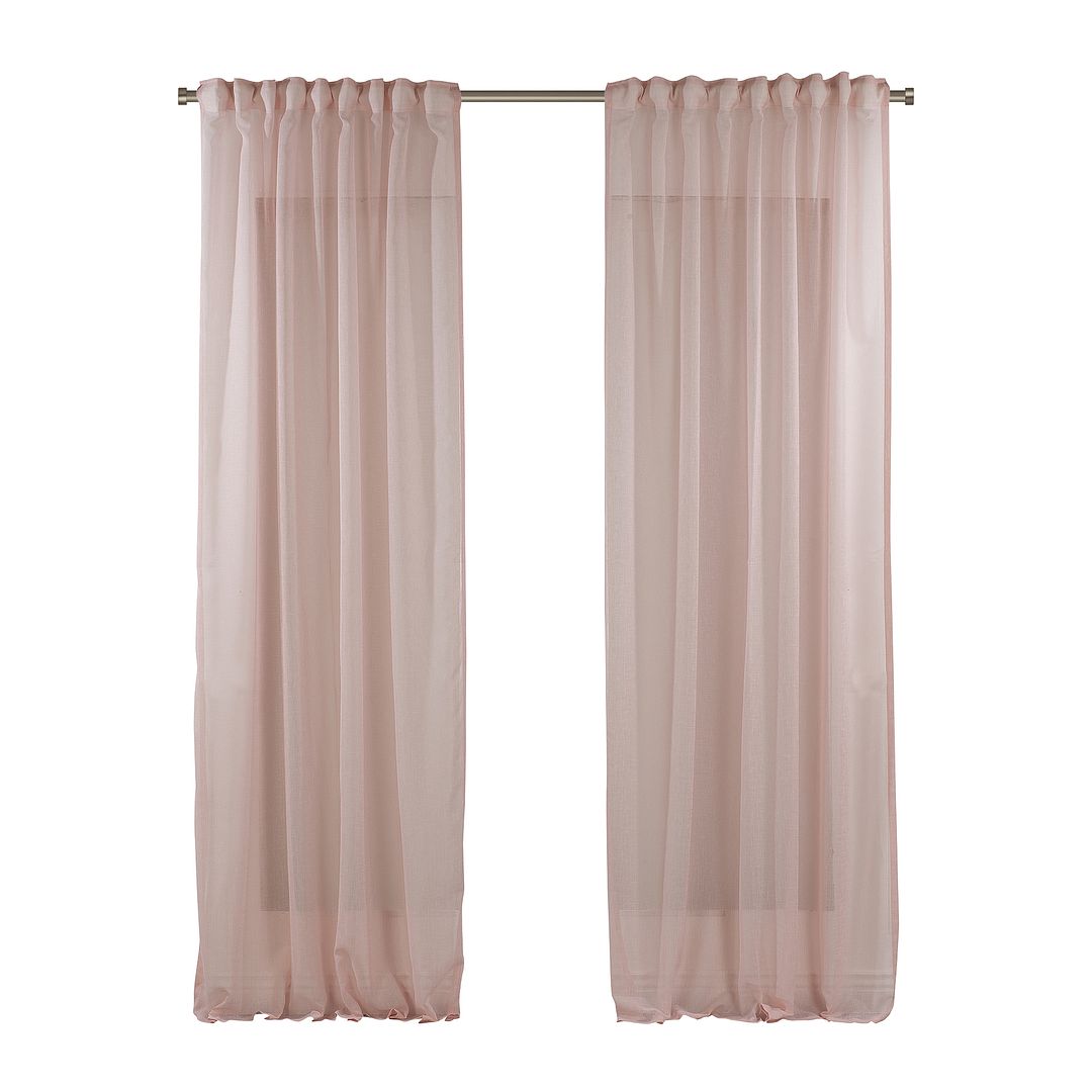 Extra Longs Extra Larges Aspect Lin Rideaux Rose 140*145 | Leroy Merlin