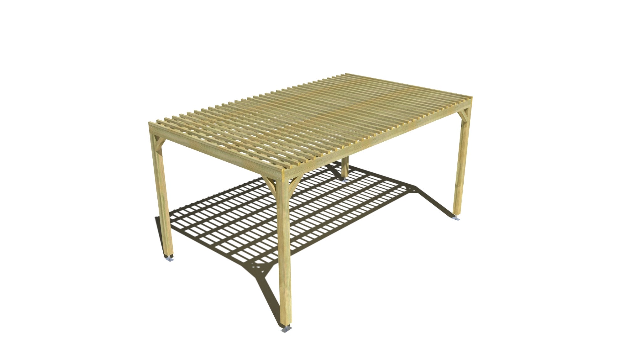 Pergola bois • 5m x 3m • indépendante • sens largeur • lattage bois ...