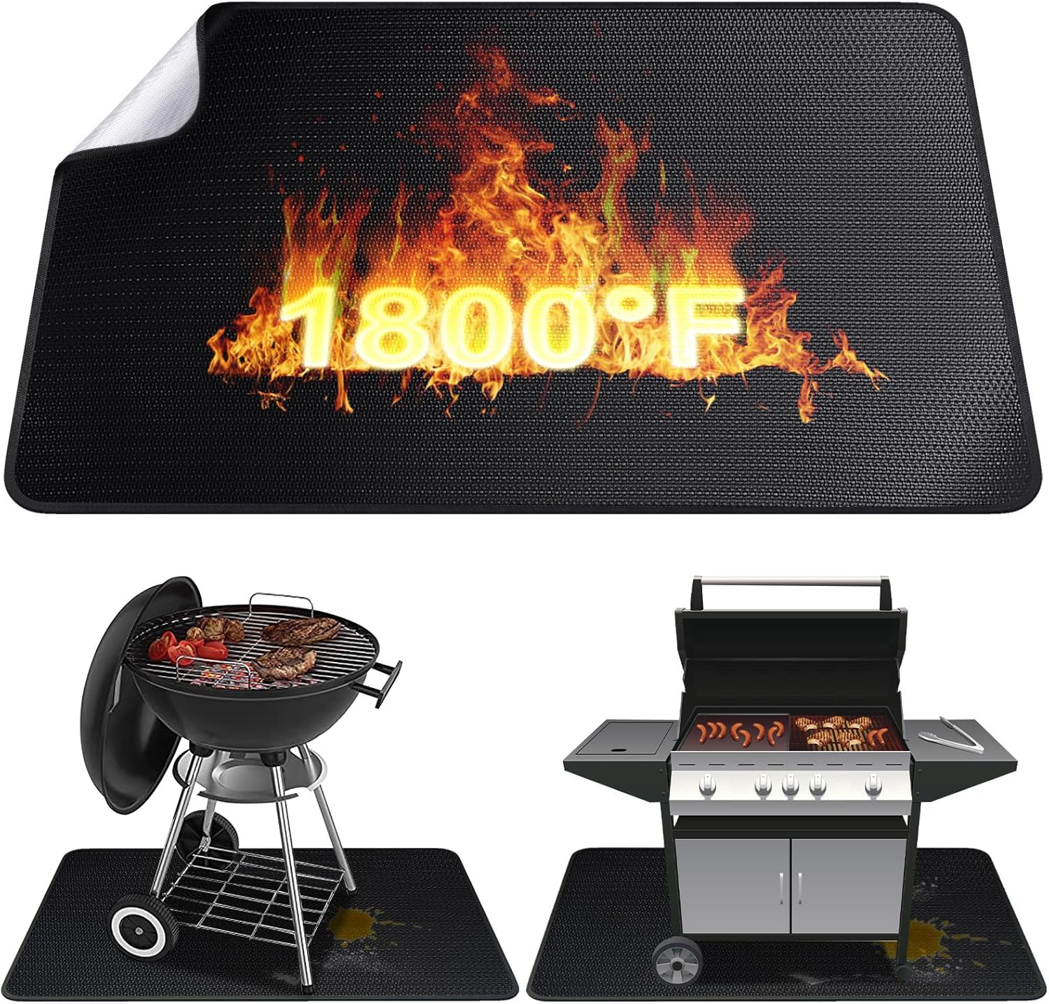 Tapis Ignifuge | (39×47in) Tapis de Protection Pliable | Tapis de Sol ...