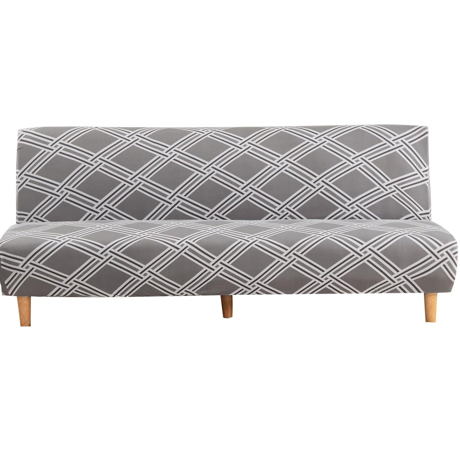 Housse de Canapé sans Bras Motif gris losange pour Canapé Pliant 155 ...