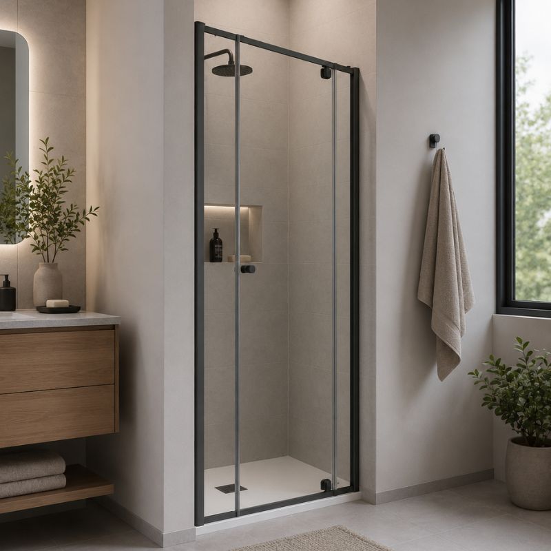 Mampara de ducha PIVOT para espacios reducidos 87-97 cm con puerta ...