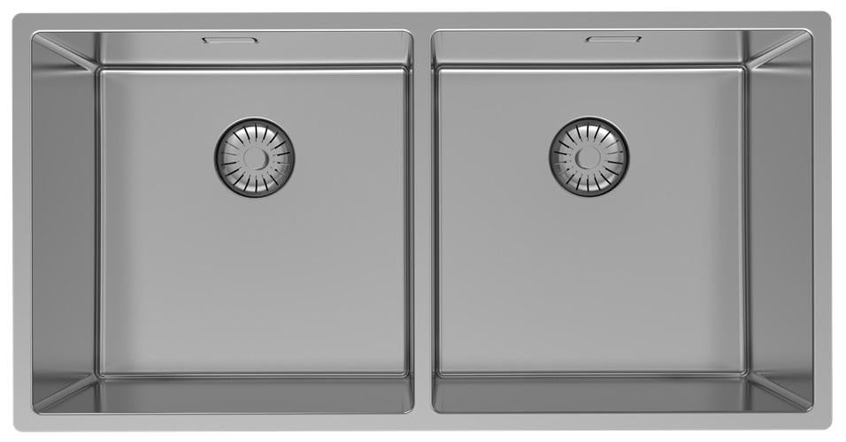 Pure.Sink Prestige Doble fregadero de acero inoxidable 82x40 cm radio ...