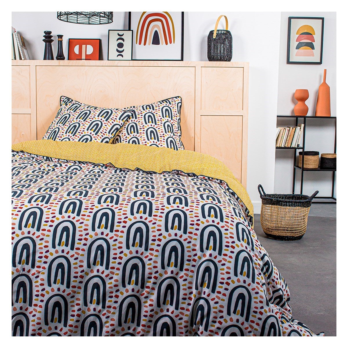 Parure de lit coton 2 personnes imprimé ethnique DESERT CHIK | Leroy Merlin