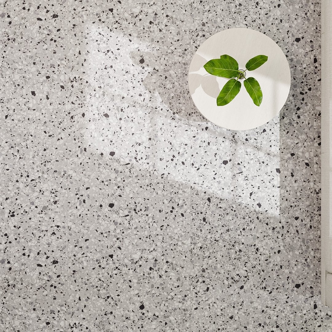 Clásico terrazo veneciano gris y negro - Baldosas 60x60 cm 9 mm - AVE ...