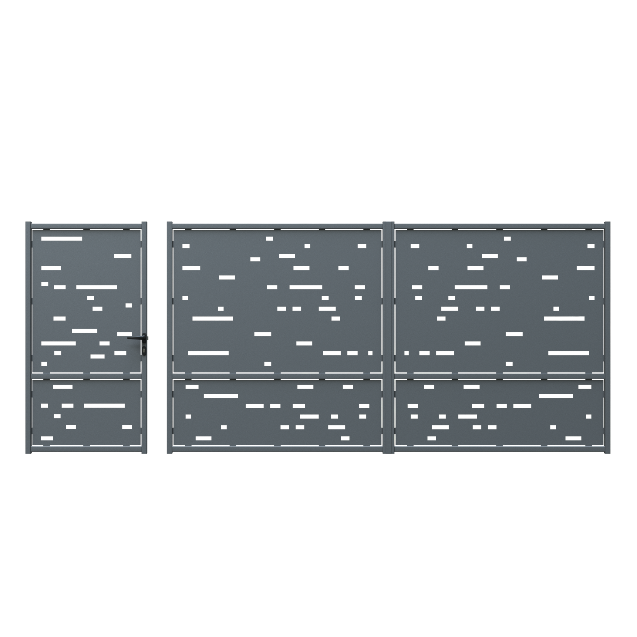 Portail en métal avec panneau décoratif tôle 2 mm modèle 57 noir 387 x ...