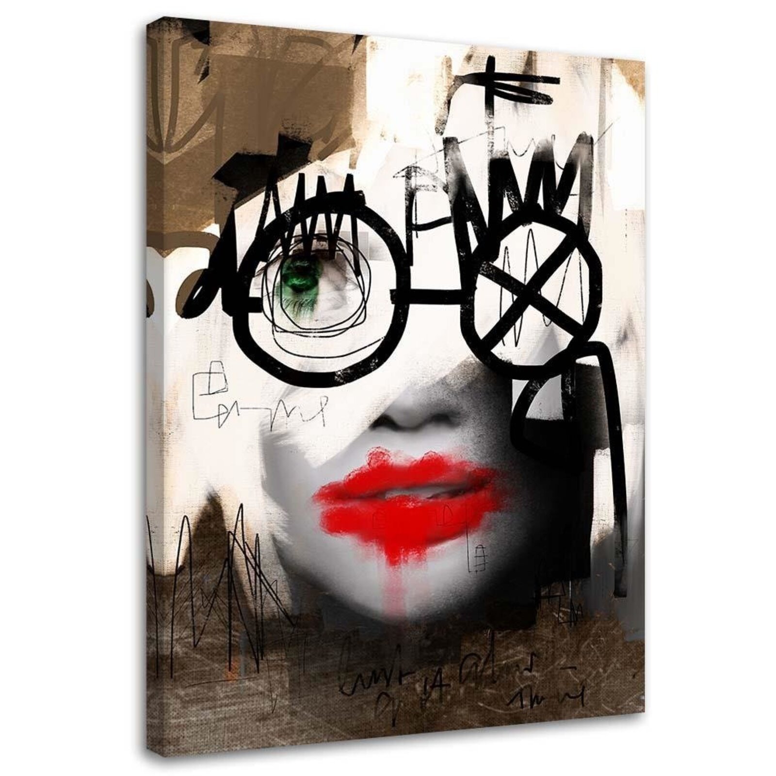 Tableau portrait abstrait d'une femme | Leroy Merlin