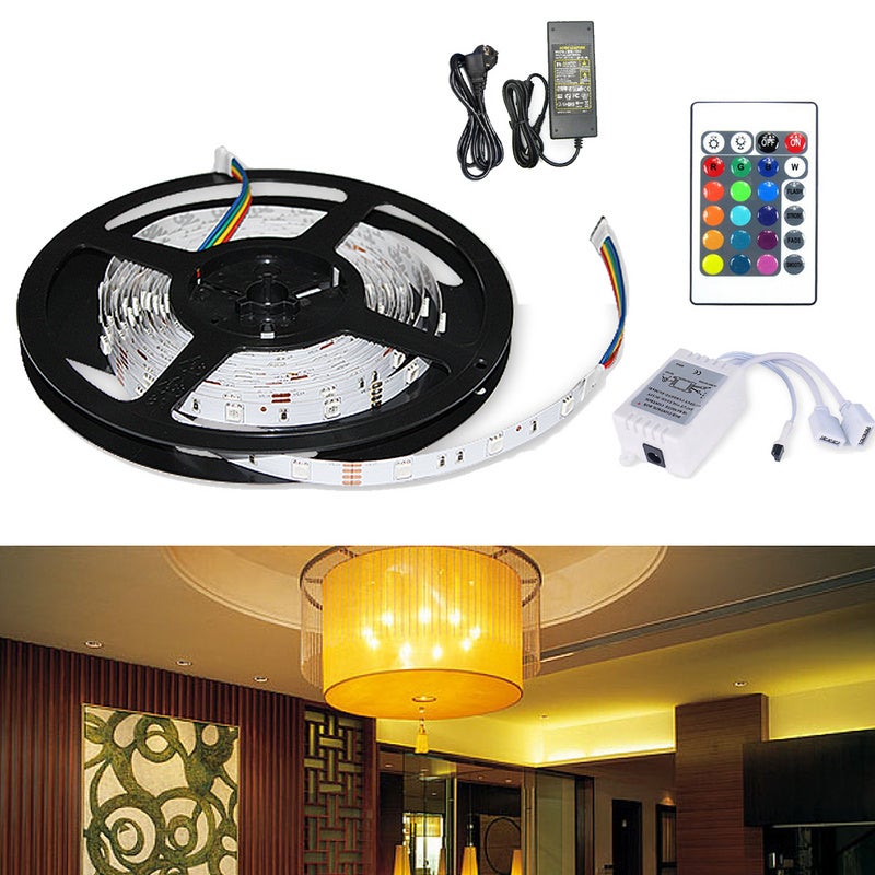 Conjunto de tiras LED de 2 m, banda LED SMD RGB 5050, tira LED de LED 30, LED no impermeable ...