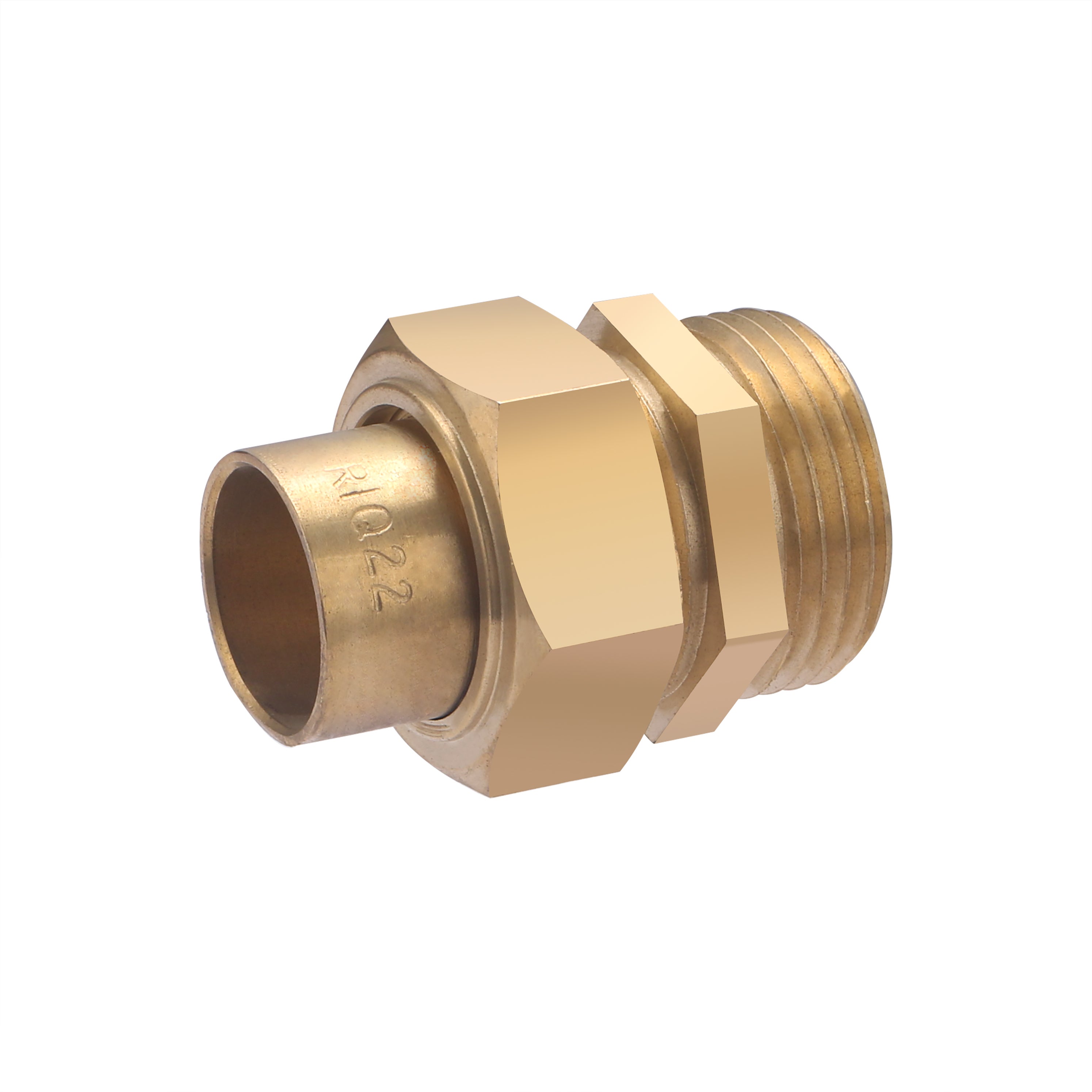 Conector esférico de latón para soldar en tubo Ø22 - macho roscado 1 ...