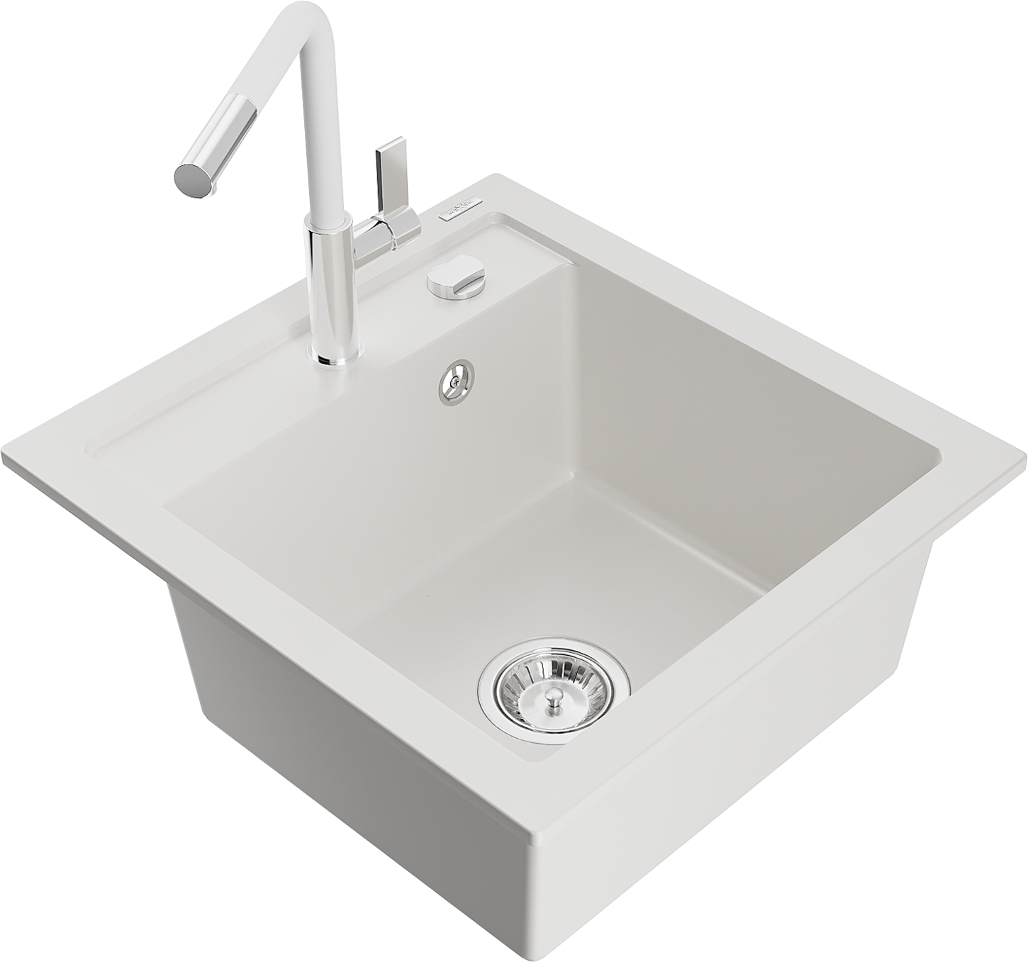 Mexen Vito fregadero de granito 1-cubeta con grifo de cocina Flora ...