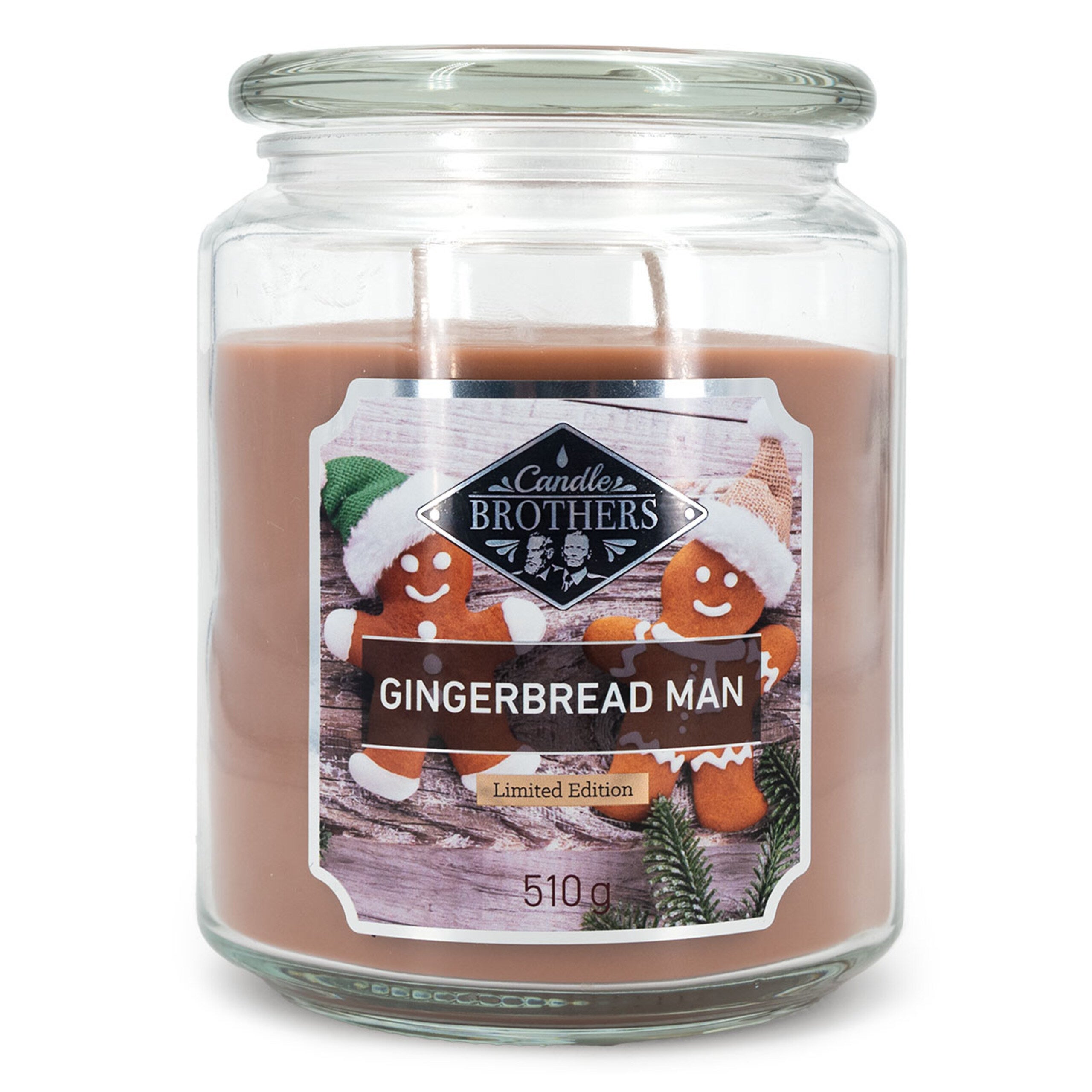Bougie parfumée Gingerbread Man en verre, 2 mèches, 510 g, 100 h de ...