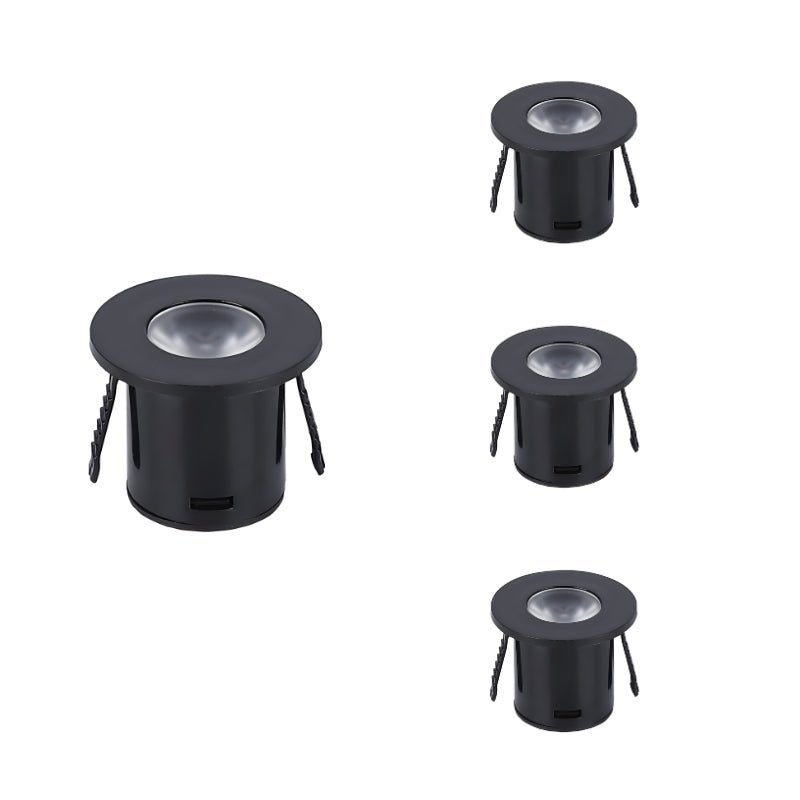 Mini Spot LED Encastrable 1W 90° Rond Noir (Pack de 4) - SILAMP | Leroy ...