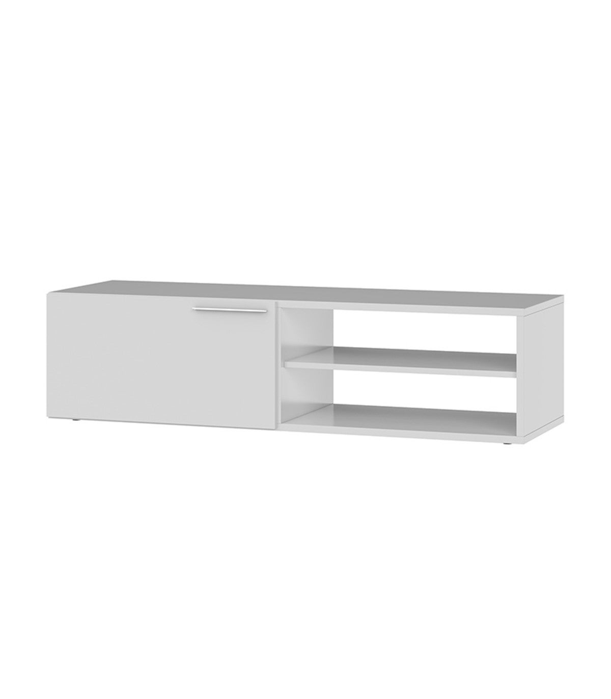 Mueble de televisión bajo Kikua en blanco brillo + estantería | Leroy ...
