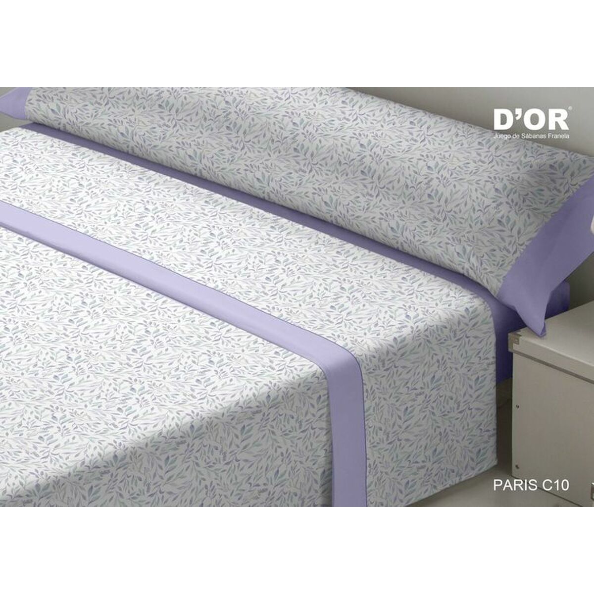 Jeu de draps D'Or PARIS Mauve Gran lit 2 persones Franela | Leroy Merlin