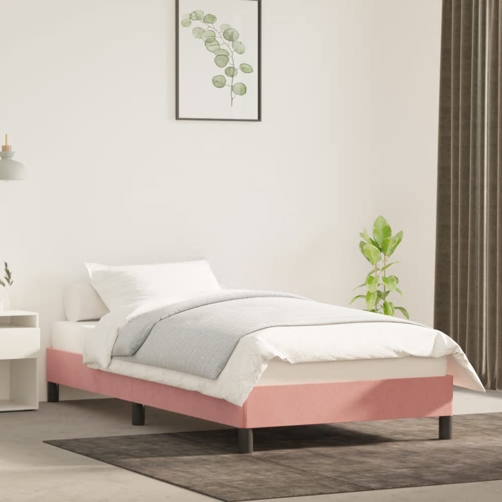 Cadre de lit Rose 80x200 Velours | Leroy Merlin