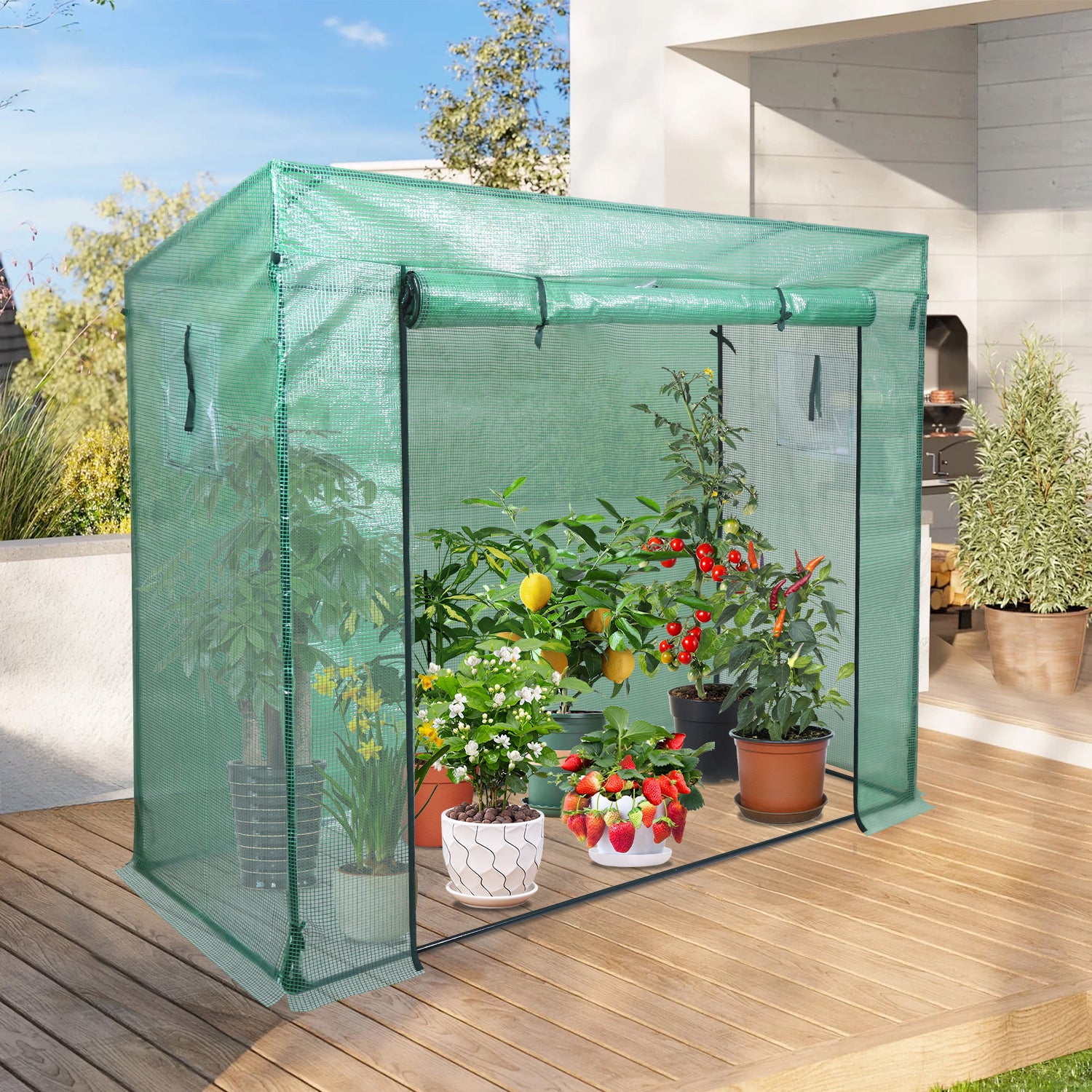 Invernadero de jardín - PE - 200x80x150/169cm - Verde | Leroy Merlin