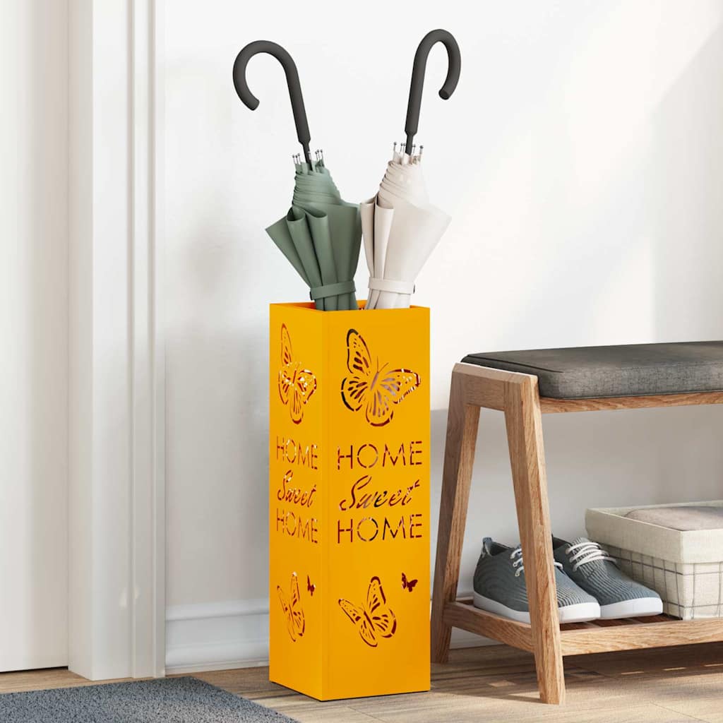 Stand de Parapluie de Pluie Moutarde 15,5 x 15,5 x 49 cm Acier | Leroy ...